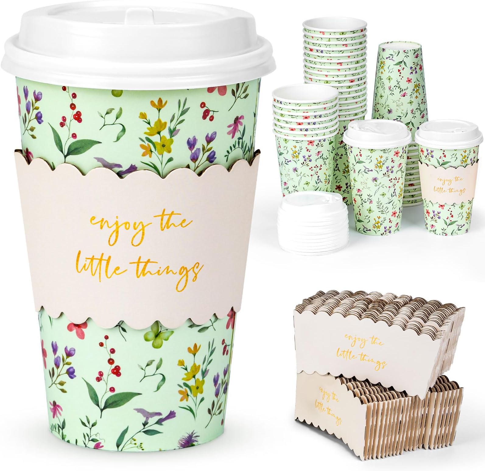 Amazon.com: MakeASplash Designs 100 Pack 16 oz Disposable Coffee Cups ...