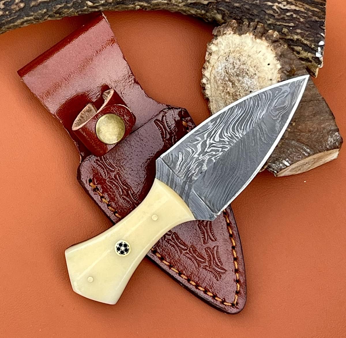 Amazon.com : JNR Traders Handmade Damascus Mini Dagger fixed blade ...
