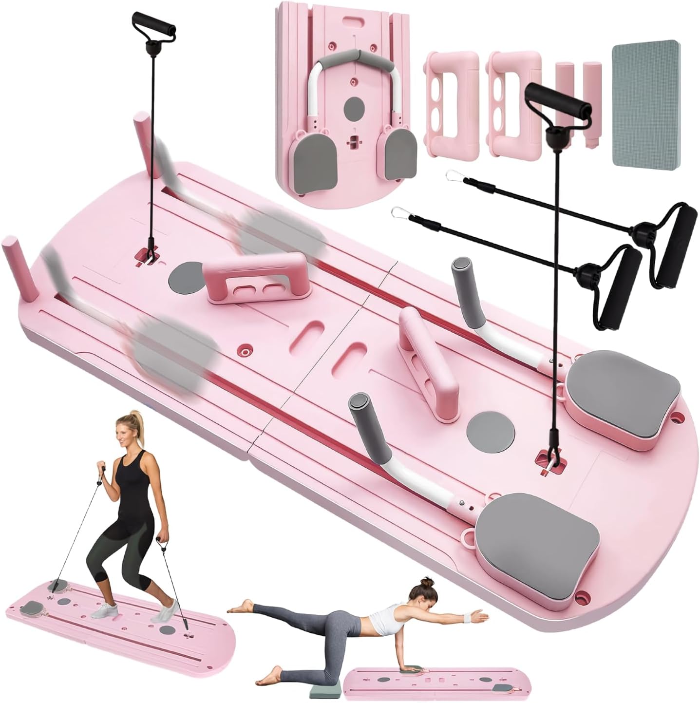 Pilates Reformer Machine Set & Pilates Board Equipment, 4-in-1 Portable ...