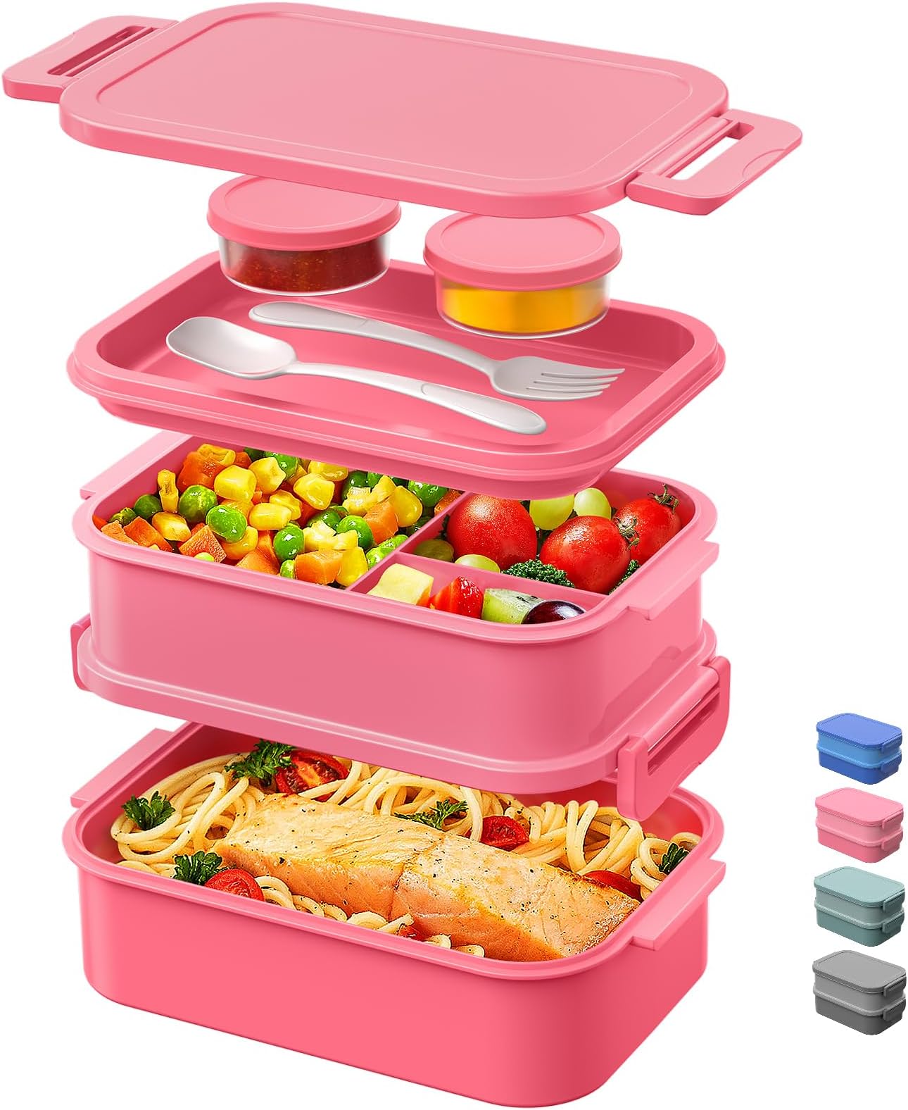 Amazon.com: Uybieef All-in-One Bento Box Container - Large 61-oz Adult ...