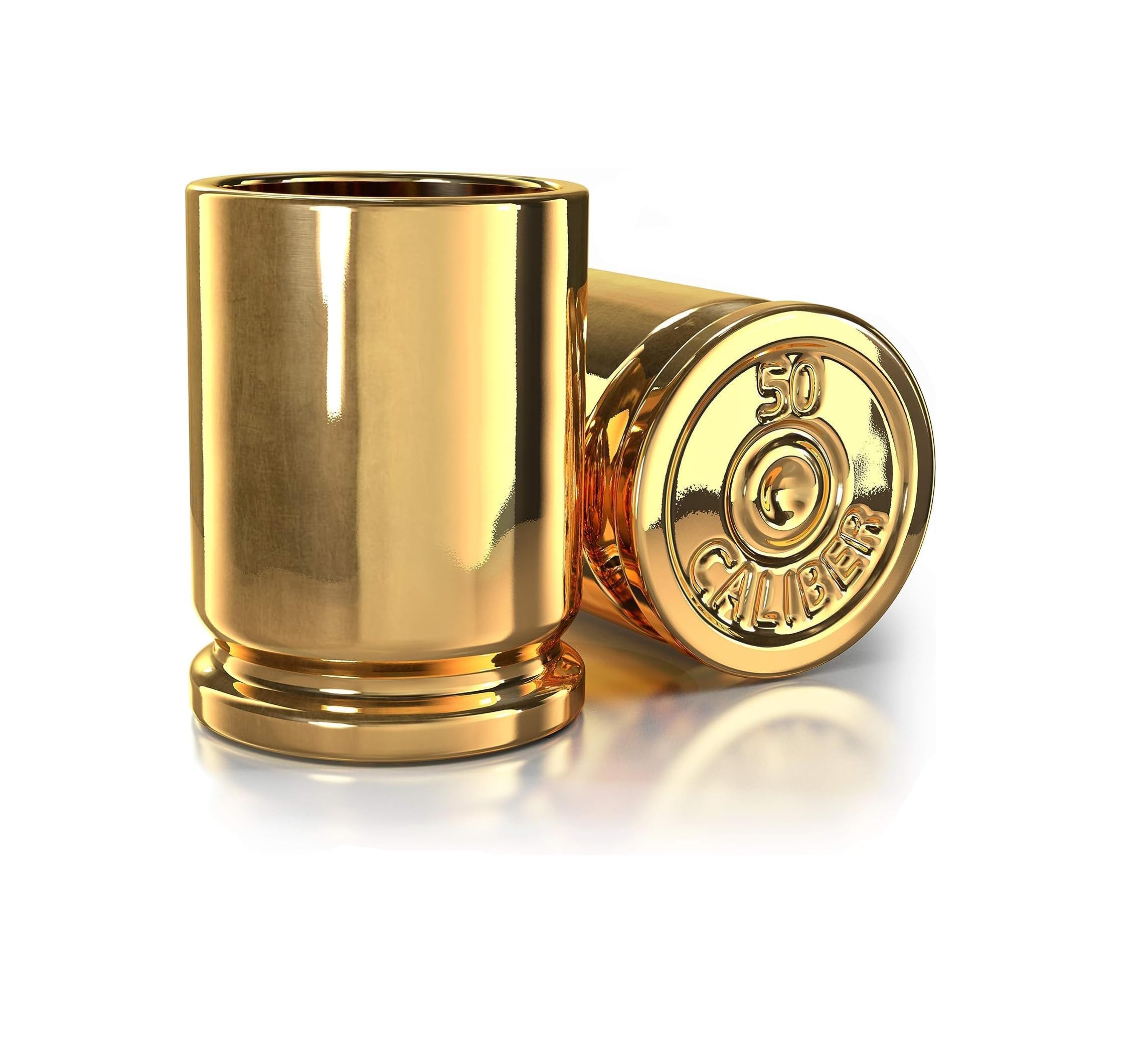 50 Caliber Shot Glasses, Ceramic Gun Shot Glass Set of 2, Bullet ...