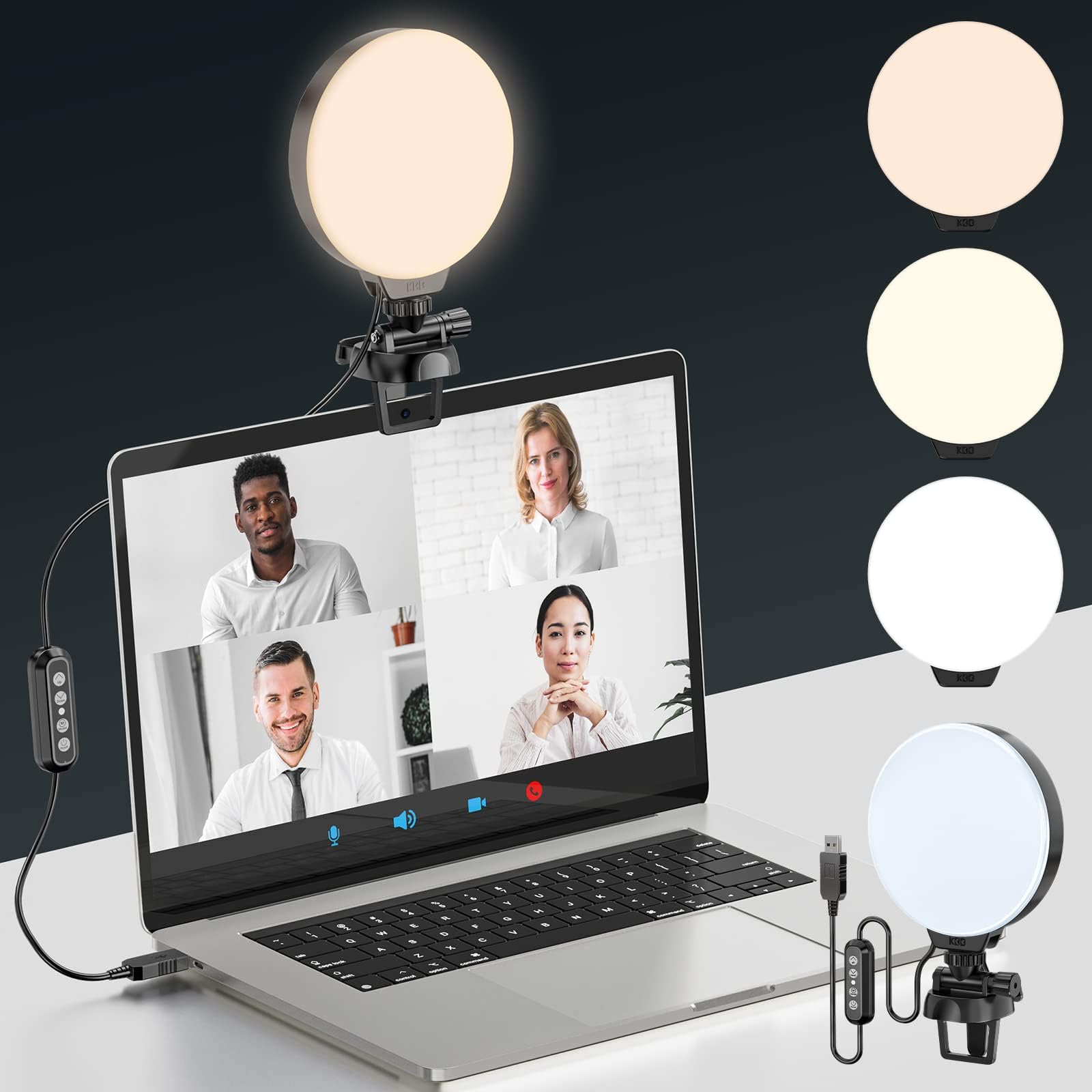 Amazon.com : Clip-on Ring Light for Laptop and Computer, 3 Light Modes ...