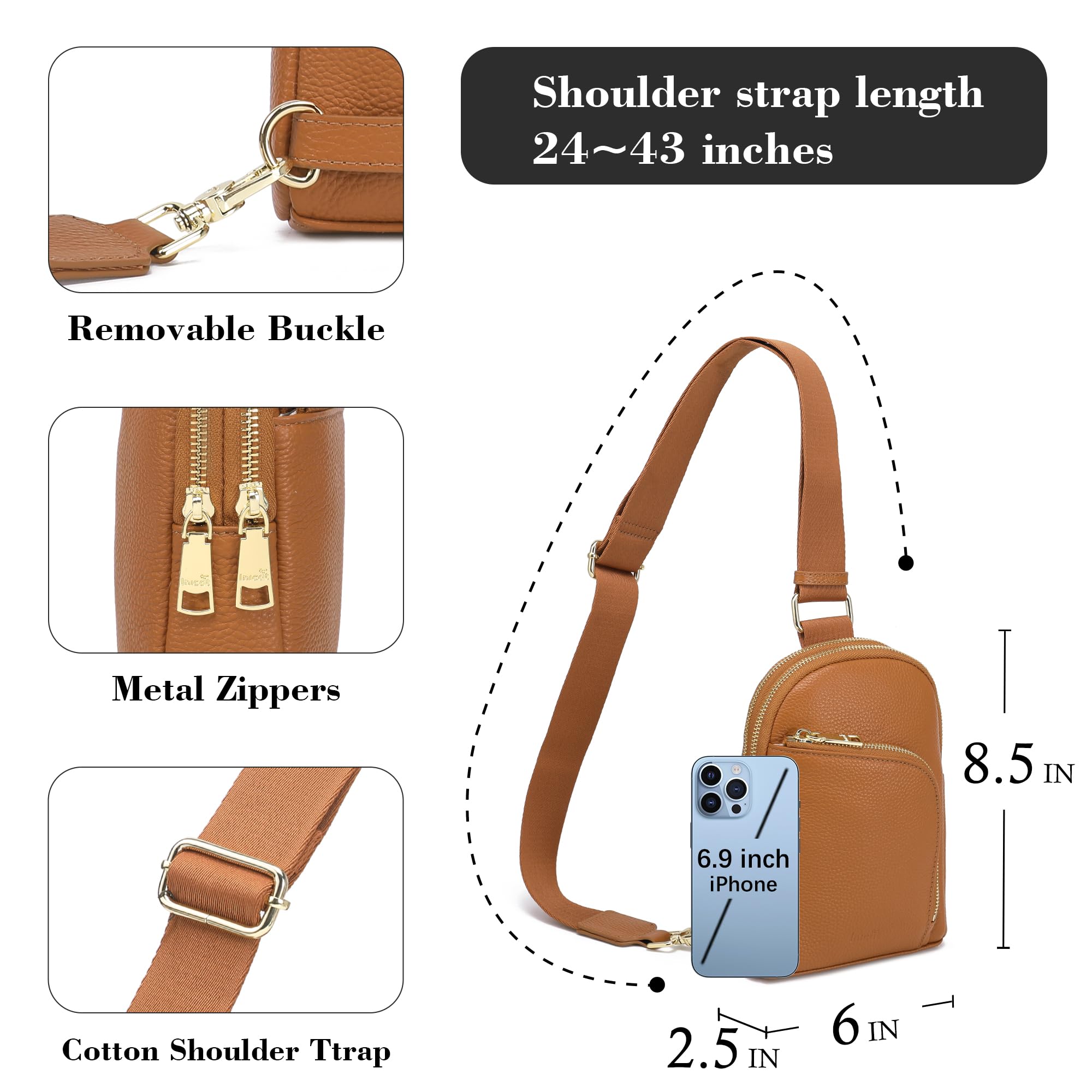 Snapklik.com : RFID Blocking Sling Bag Leather Crossbody Bags For Women ...