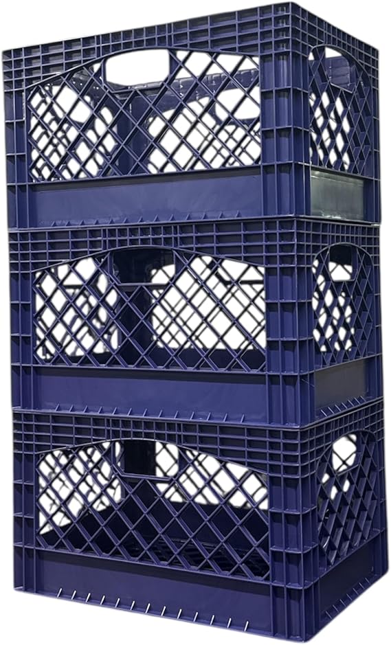 Amazon.com: Juggernaut Storage Heavy Duty Stackable Milk Crates, 24 ...