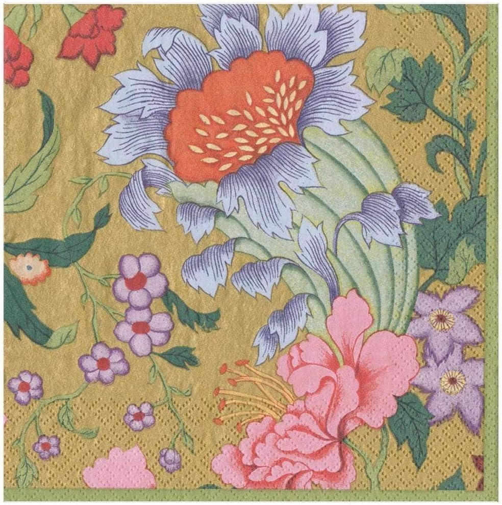 Amazon.com: Caspari Chinese Silk Paper Dinner Napkins in Gold, 20 Per ...