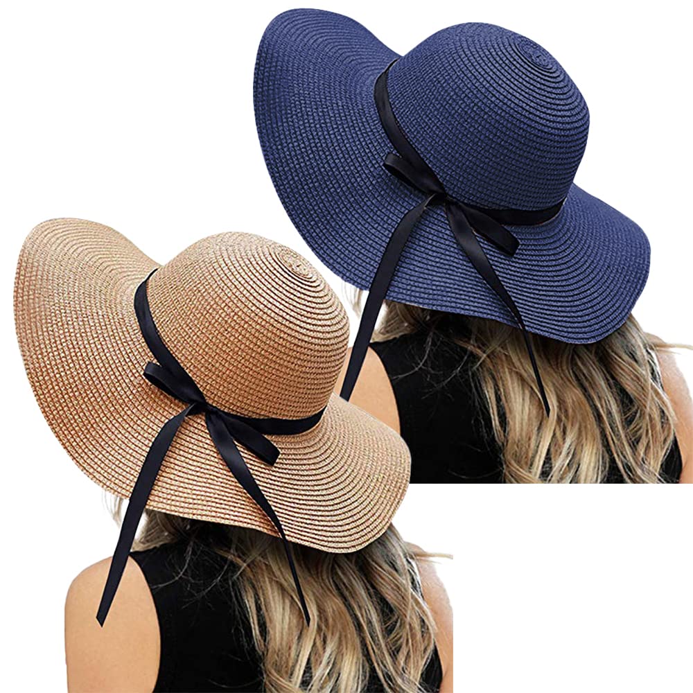 Snapklik.com : Womens Floppy Summer Sun Beach Straw Hat, Foldable Wide ...