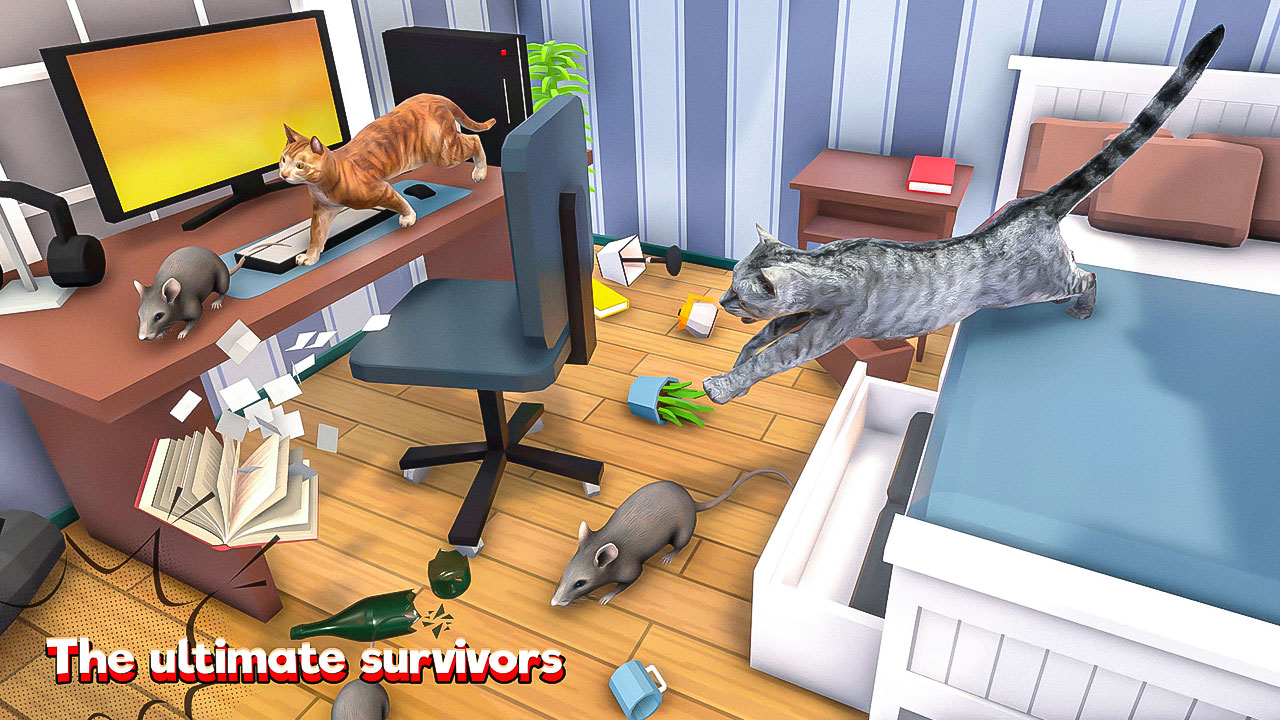 Cat Simulator Crazy Cat Pet Life Games 3D: Virtual Little Crazy Cat ...