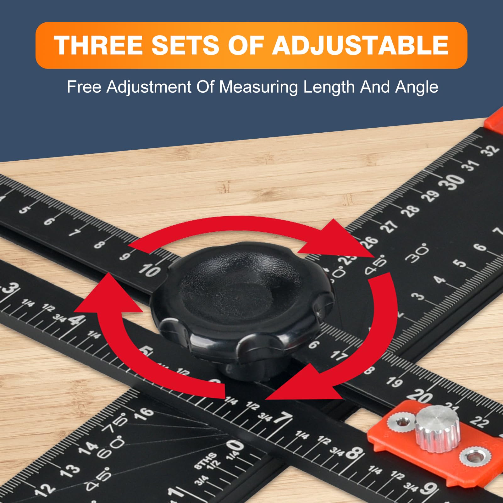 Snapklik.com : 4 In 1 Drilling Ruler, 24 In Adjustable T Square, Multi ...