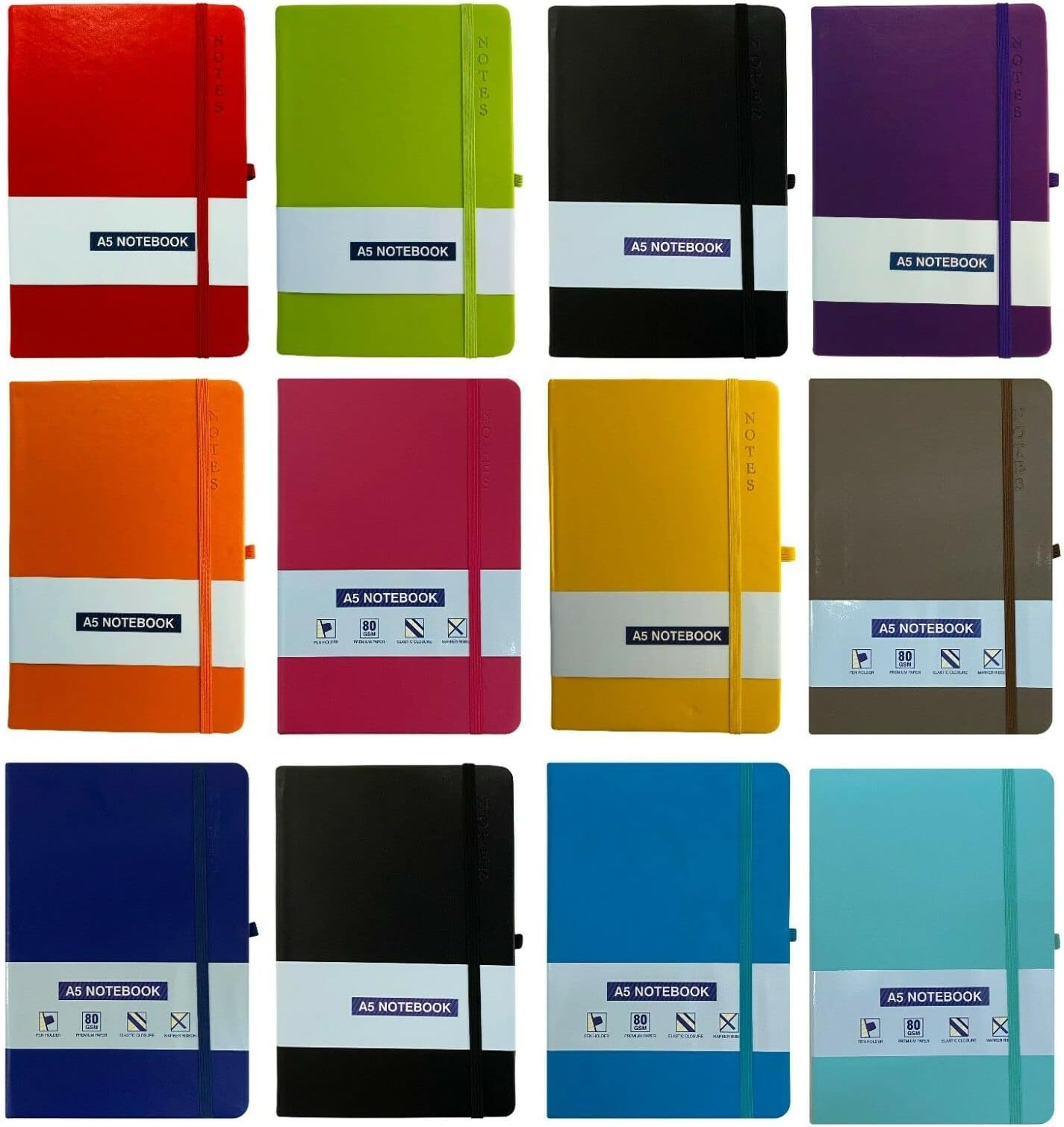 A5 New Hardback Lined Notepad Notebook Note Book Notes Journal Diary ...