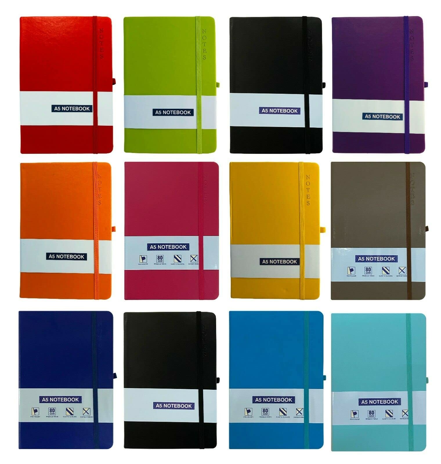 A5 New Hardback Lined Notepad Notebook Note Book Notes Journal Diary ...