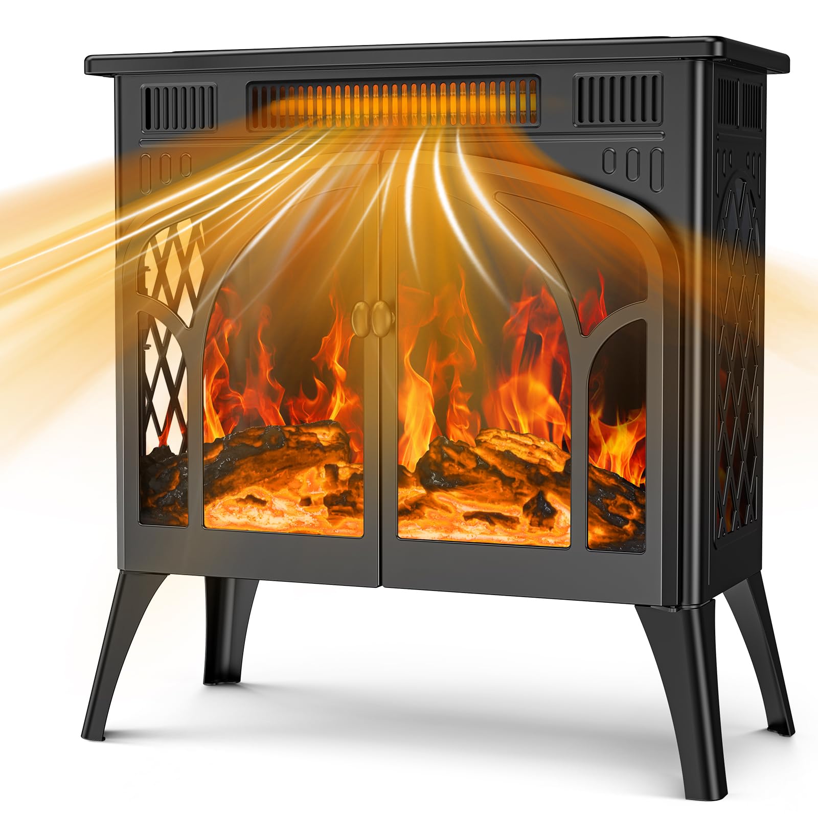 COWSAR Electric Infrared Fireplace Heater with 3D Realistic Flame ...