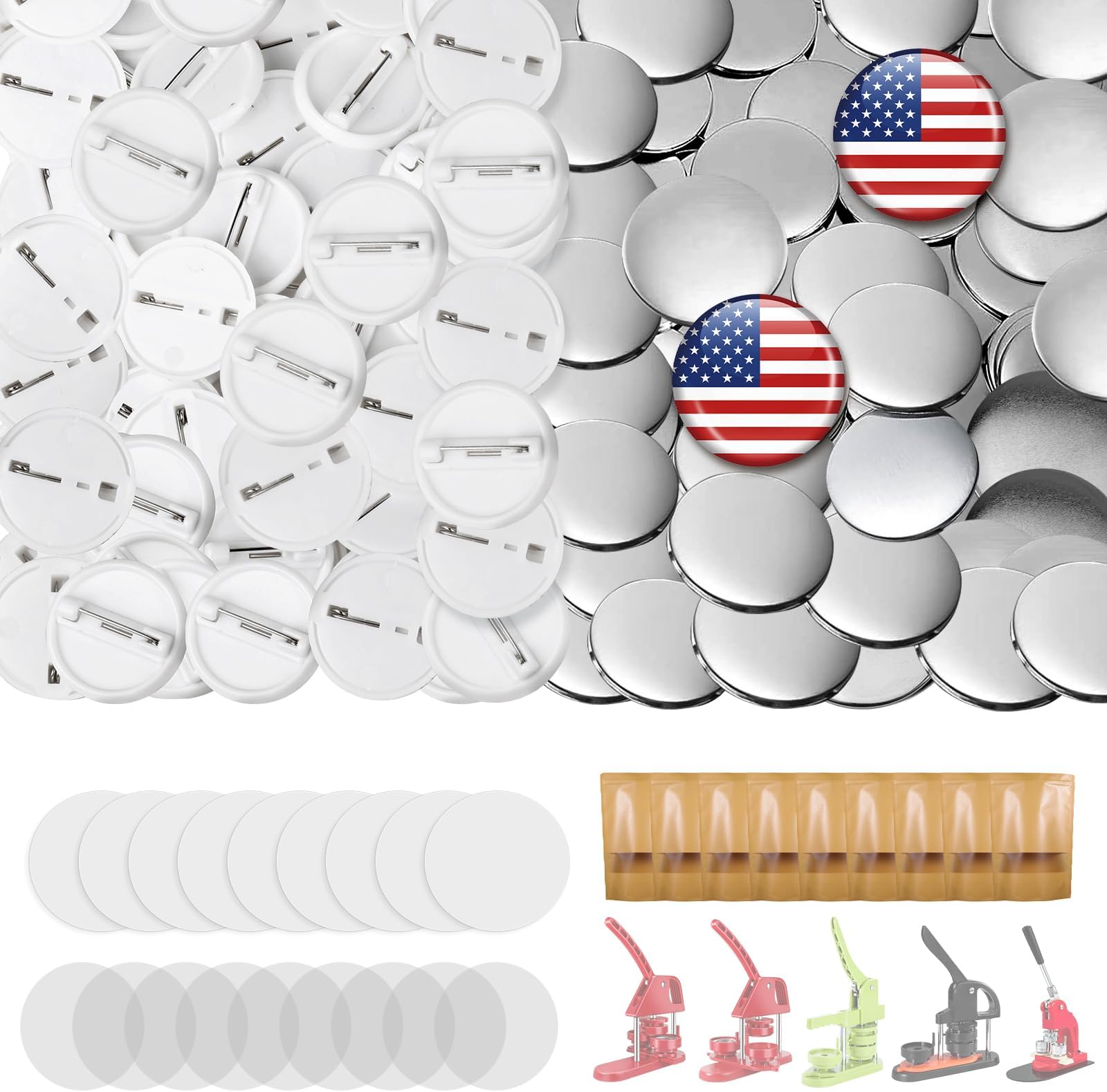 Amazon.com: VEVOR 500 Sets 2.25 inch 58mm Pin Back Button Parts, DIY ...