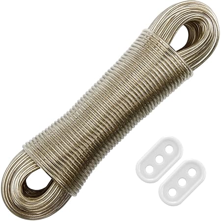 H&S 50m Washing Line Rope Steel Core Laundry Clothes Lines Thick Strong ...