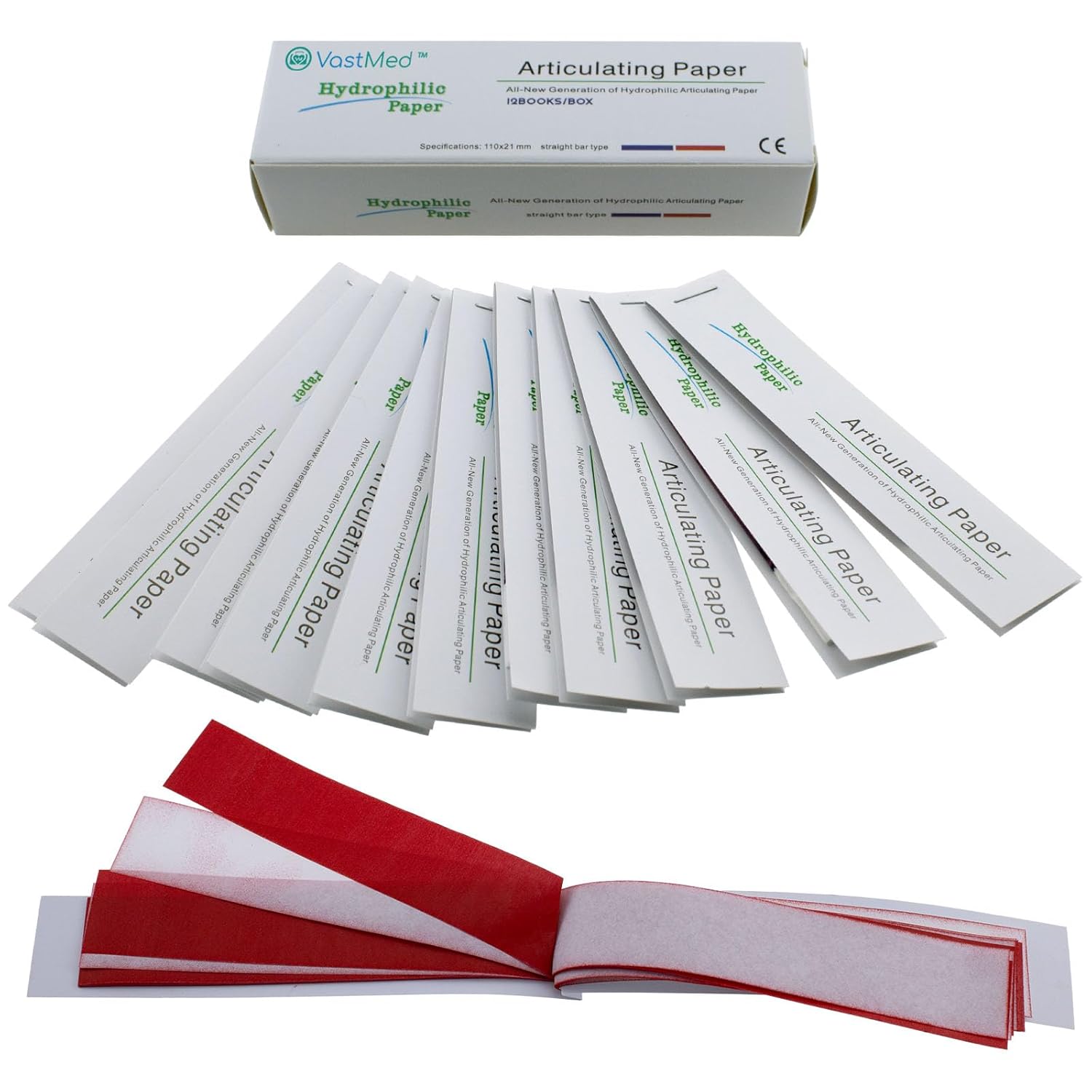 200PCs Thin Red Dental/Medical Grade Articulating Papers by VASTMED ...