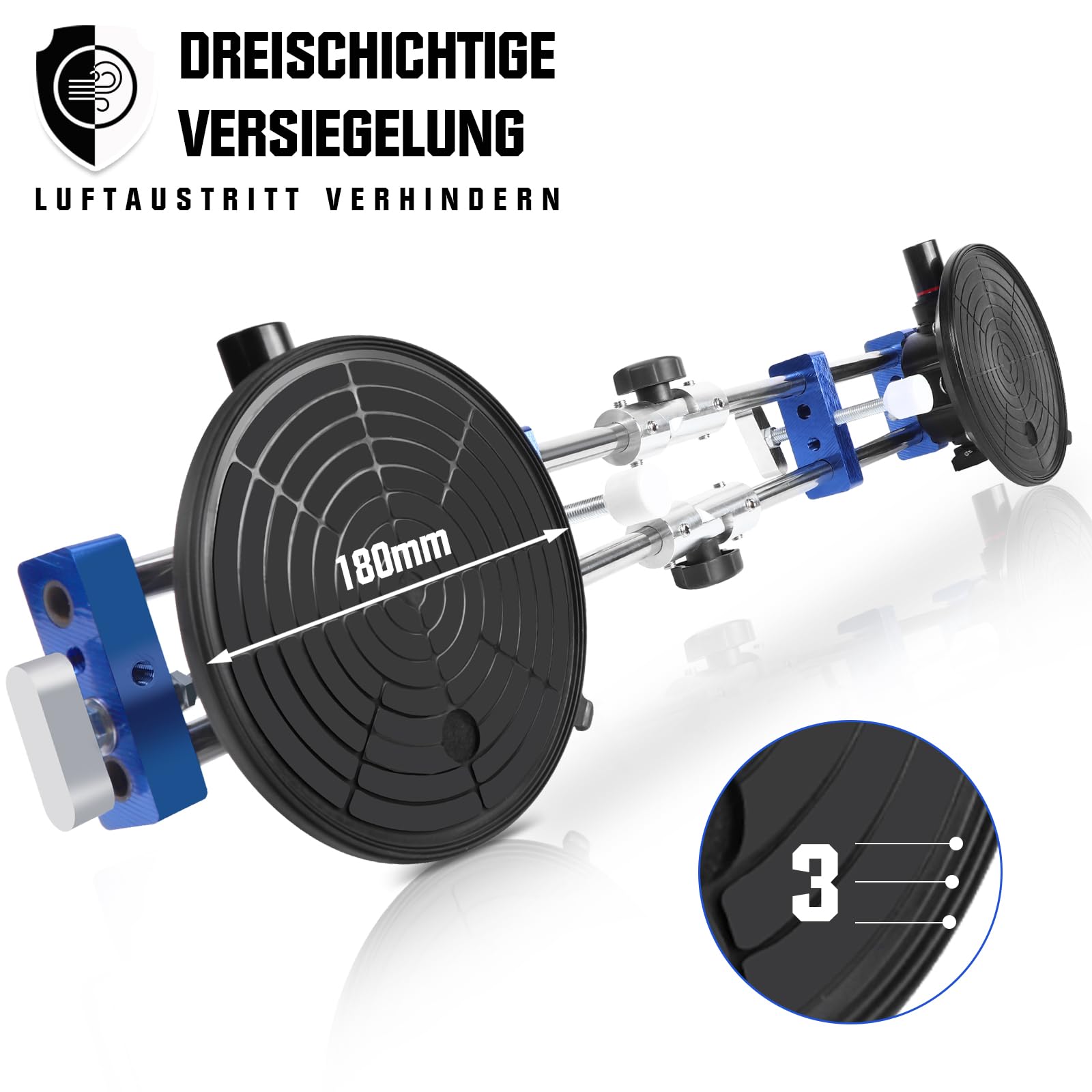 Right Angle 90-270 Degree Countertop Seam Setter 2 Pack with 7‘’ Vacuum ...