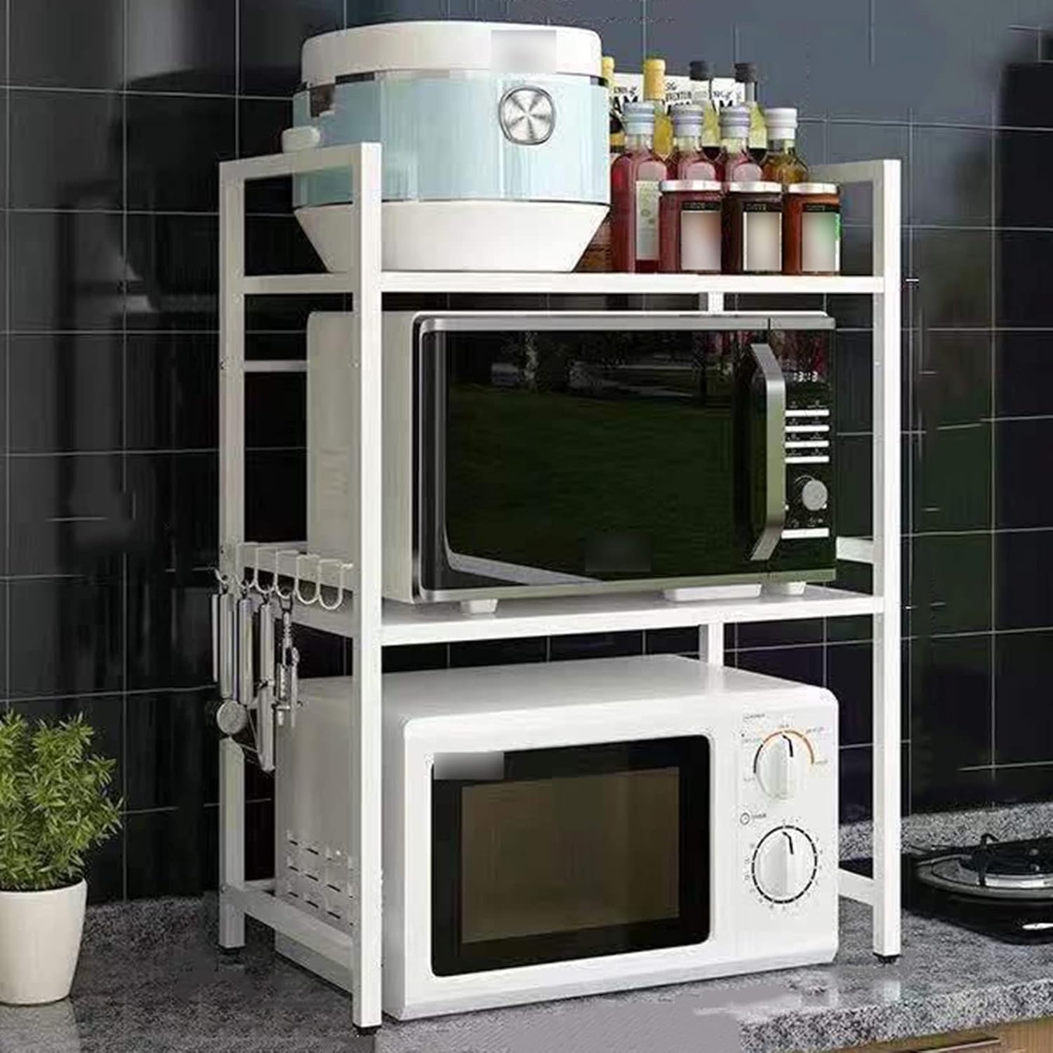 Amazon.com: Kitchen Retractable Shelving, Microwave Oven Rack, Multi ...