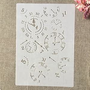 A4 29cm Vintage Clock Dial Stencils for Painting on Wood Canvas Paper ...