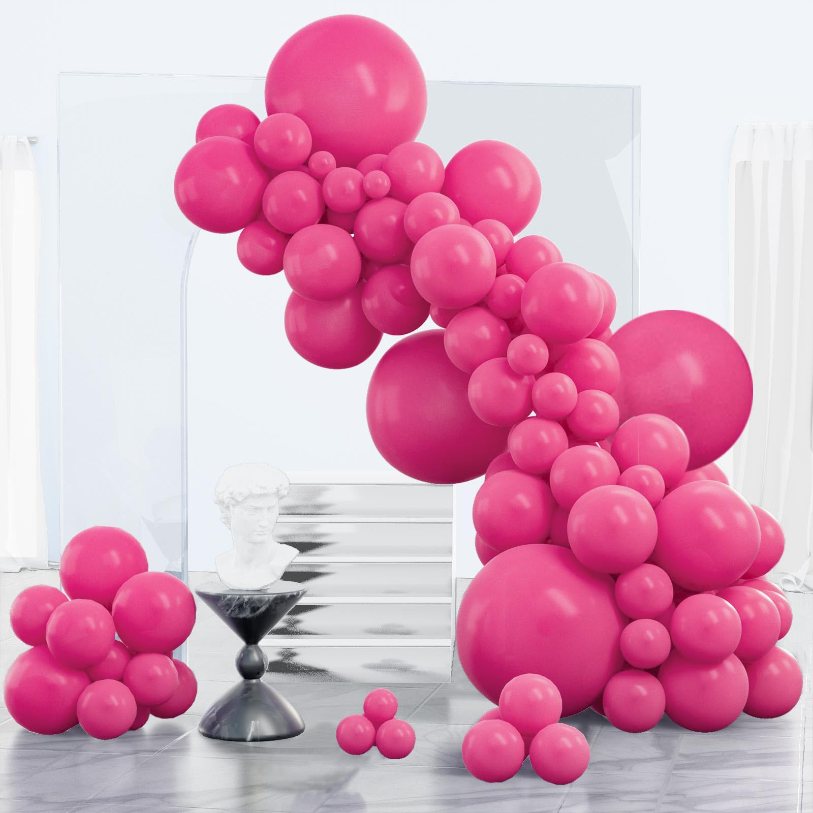 Amazon.com: PartyWoo Hot Pink Balloons 152 pcs Magenta Balloons Dark ...