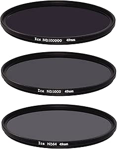 Amazon.com : ICE Extreme ND Filter Set ND100000 ND1000 ND64 Neutral Density 16.5,10, 6 Stop ...