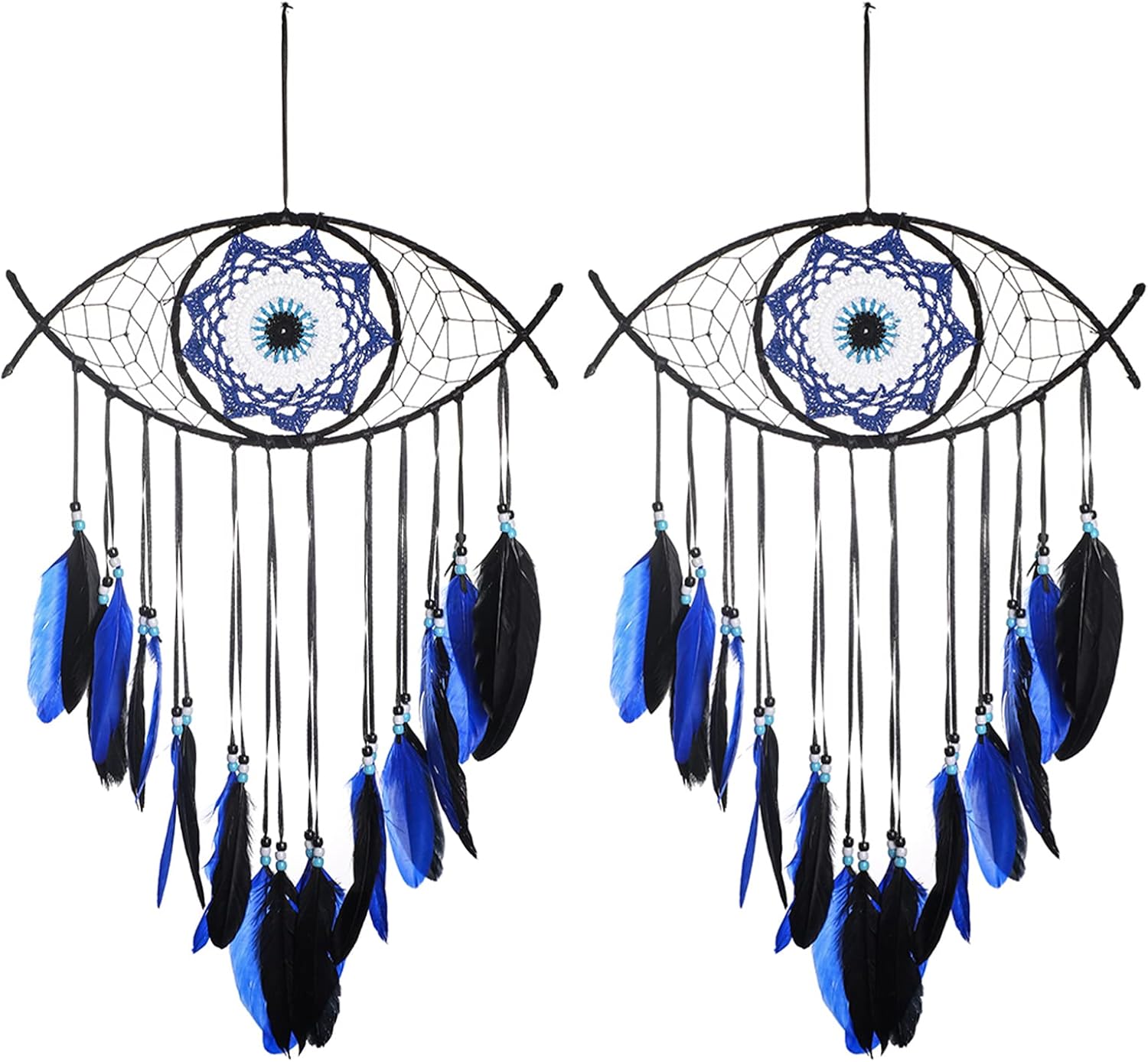 RelatoHolife 2pcs Evil Eye Dream Catchers 55cm Feather Bohemia ...