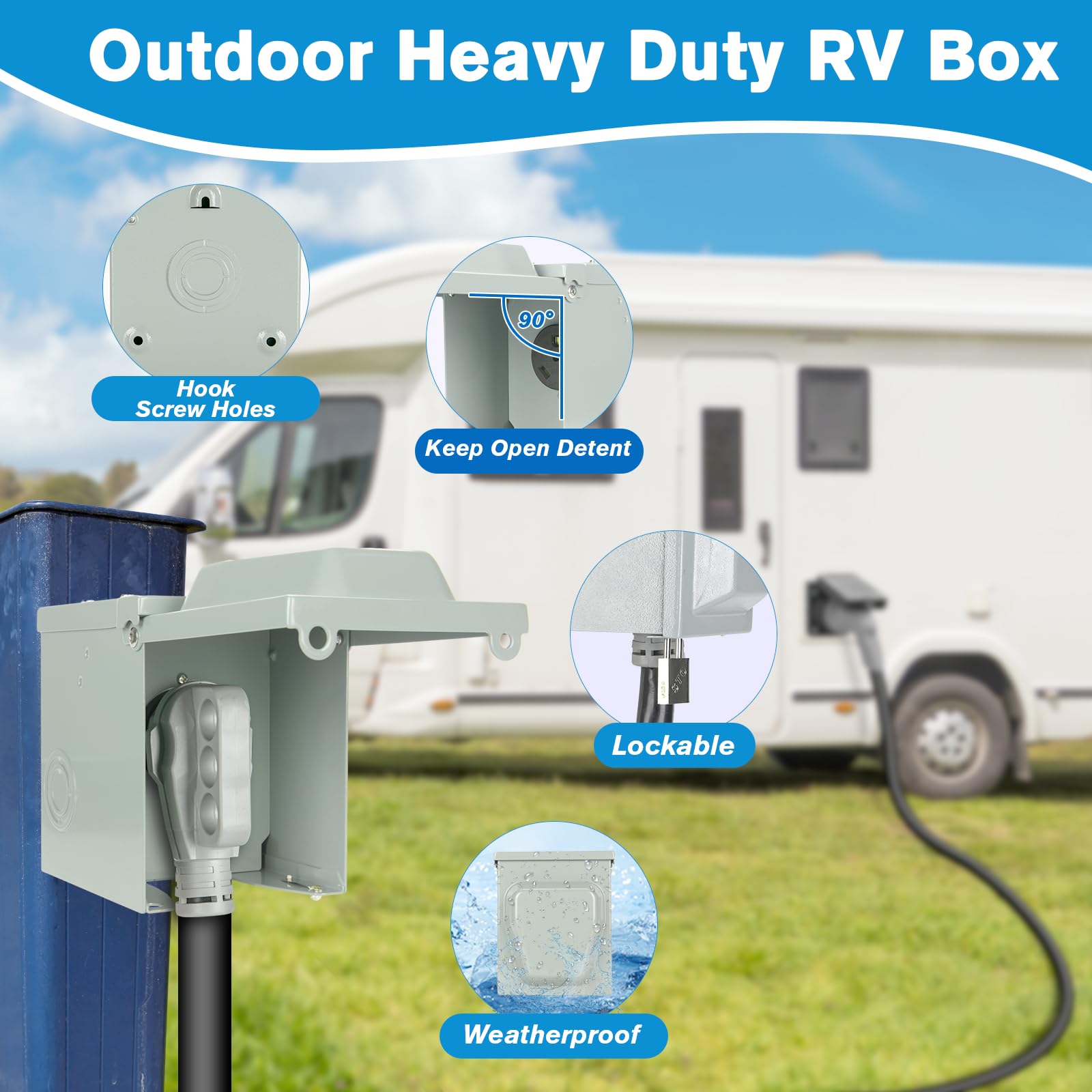Snapklik.com : 30 Amp RV Power Outlet Box, 125 Volt NEMA TT-30R ...