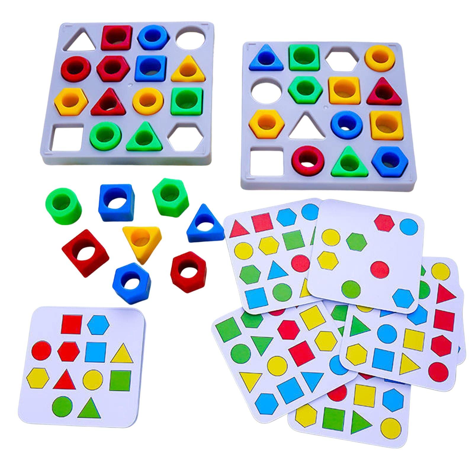 Buy Shape Matching Game,Geometric Colour Game, Wooden Montessori Toys ...