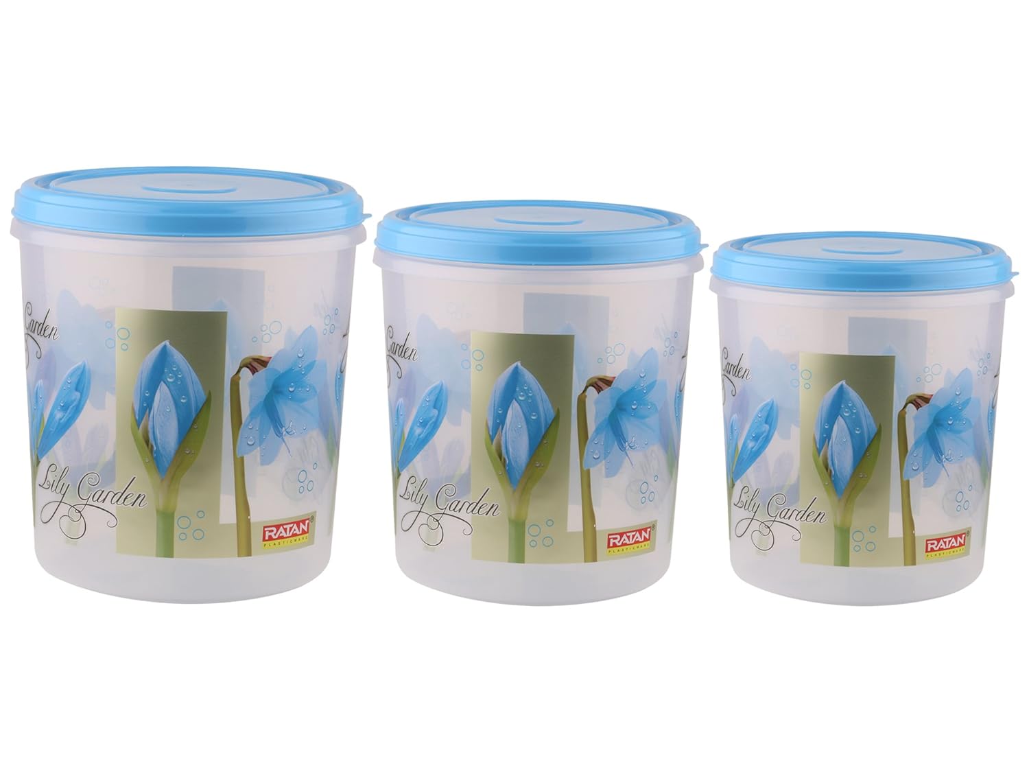 Buy Ratan Ruby Plastic Container Set, 3-Pieces, Blue Online at Low ...