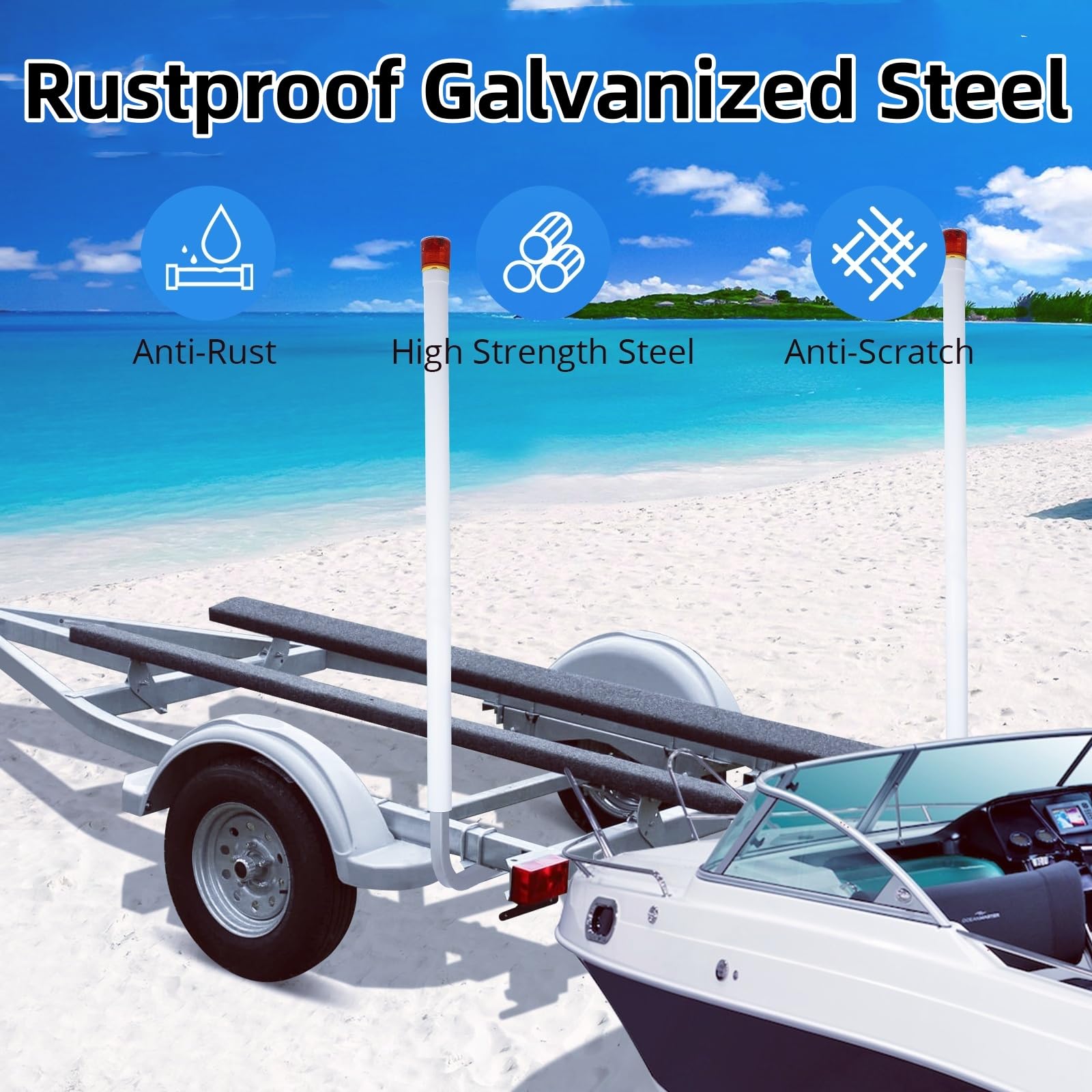 Snapklik.com : PioneerWorks 2PCS Boat Trailer Guide, 60" Adjustable ...