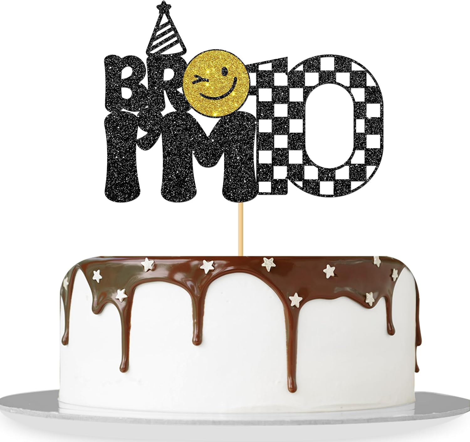Amazon.com: MonMon & Craft Bro I'm 10 Cake Topper - Smile Face Happy ...