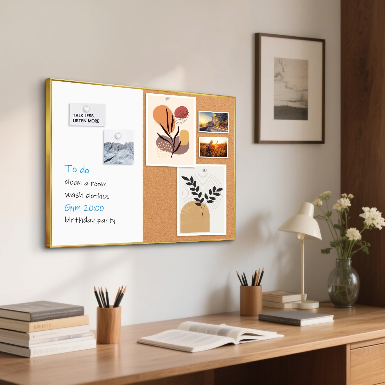 Snapklik.com : White Board Cork Board Combo, 24 X 18 Magnetic Dry Erase ...