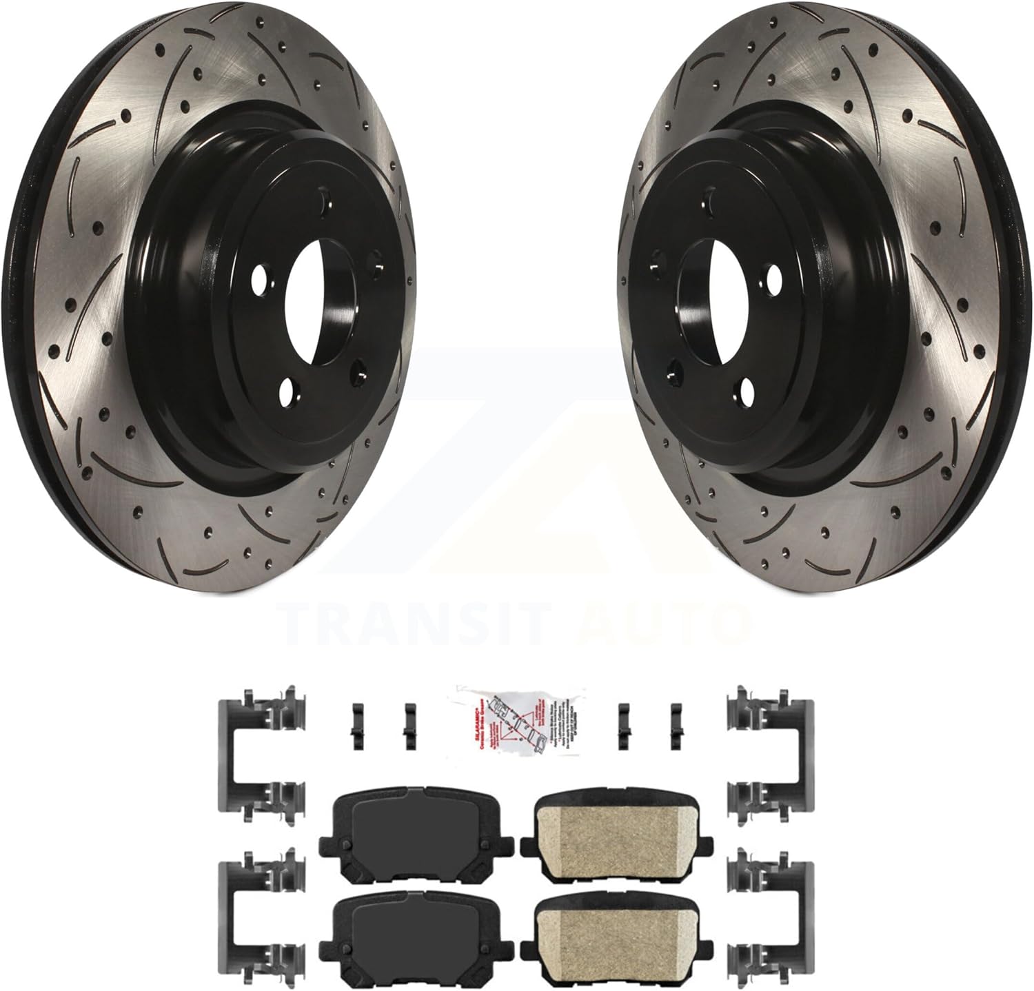 Amazon.com: Transit Auto - Rear Coated Drilled Slotted Disc Brake ...