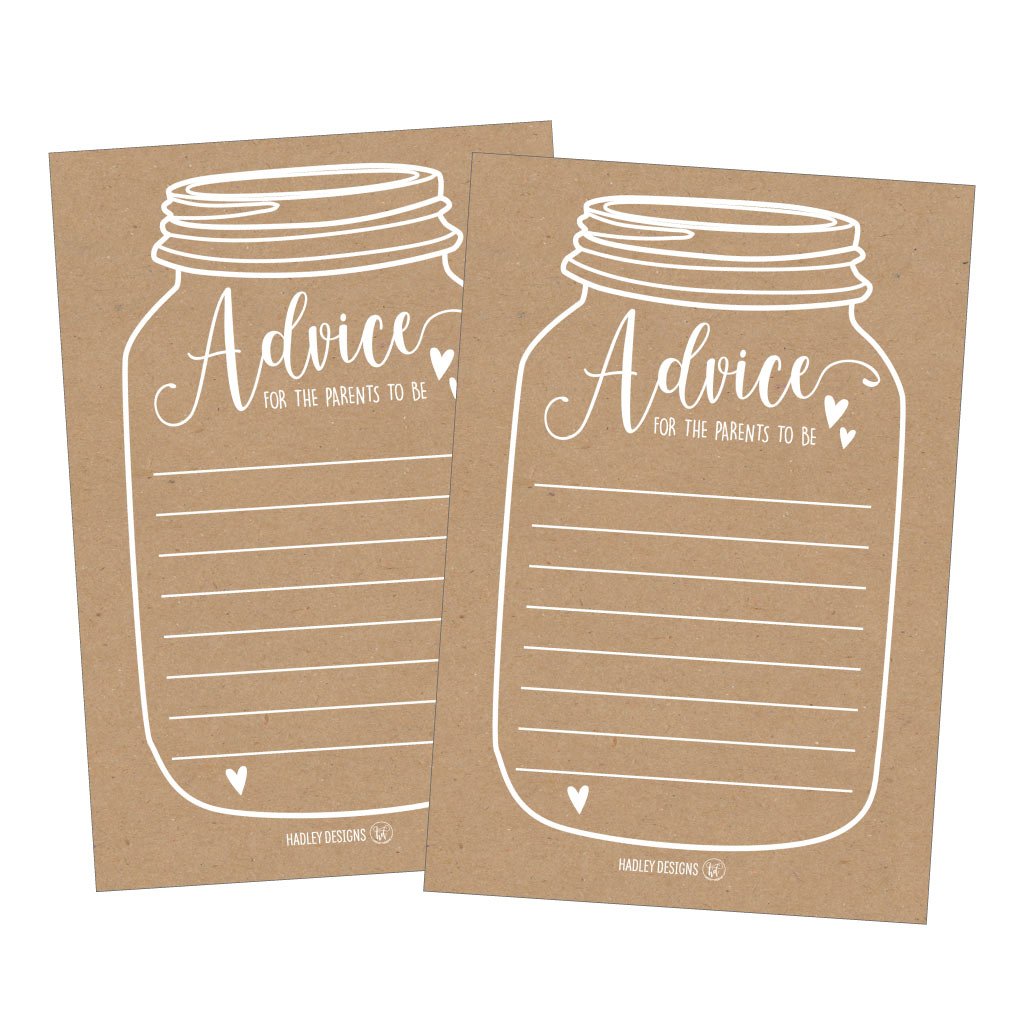 Amazon.com: 25 Rustic New Parent Advice Cards For Baby Shower Game ...