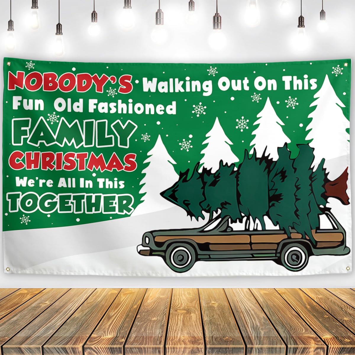 Amazon.com : Christmas Vacation Backdrop Funny Christmas Banner New ...