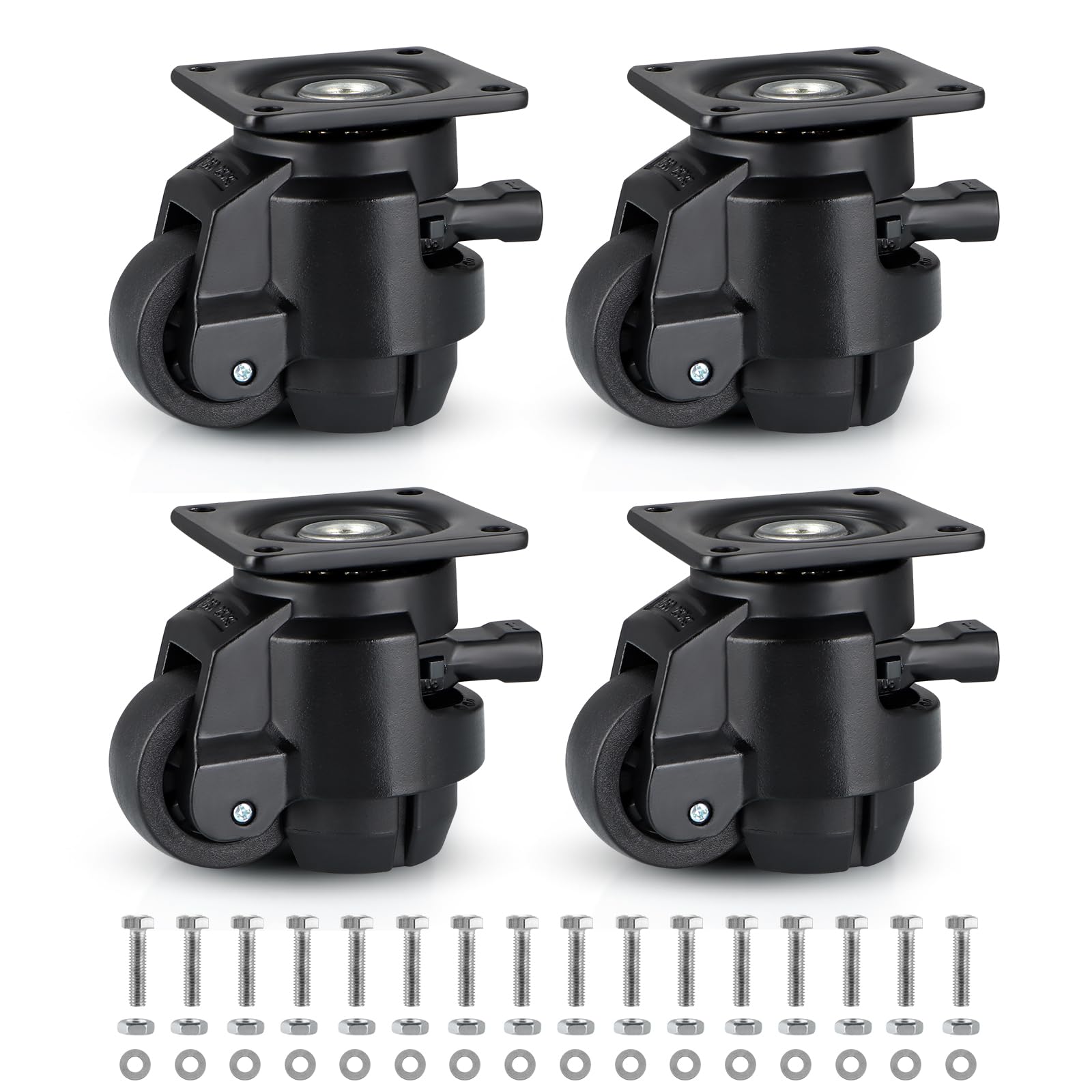 Skelang 4 Pcs Leveling Machine Caster, Retractable Plate Caster with ...