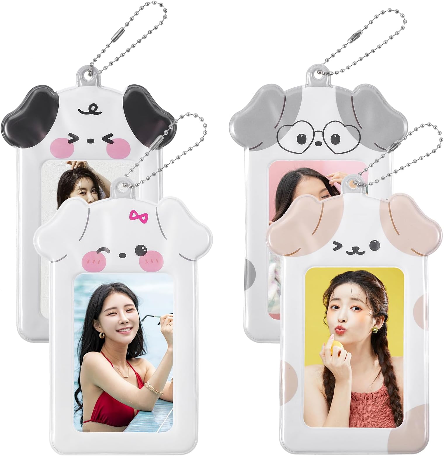 Amazon.com: 4Pcs Cute Puppies Photocard Holder, 3 Inch Kpop Photo Card ...