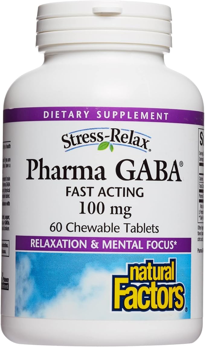 Natural Factors Stress-Relax Chewable Gaba 100 milligrams, Tropical ...