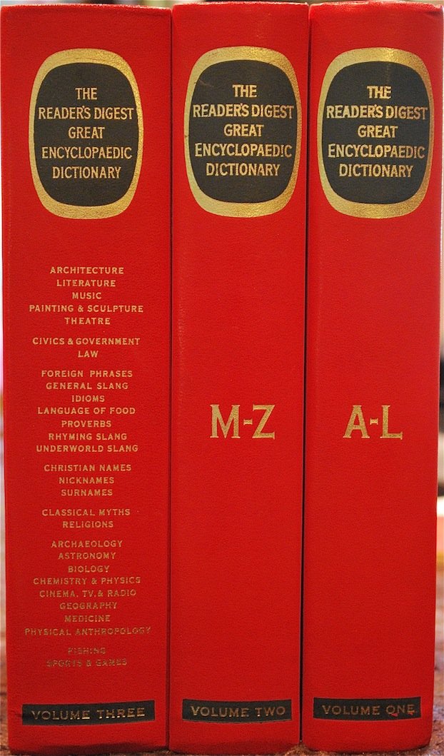 'THE READERS DIGEST GREAT ENCYCLOPAEDIC DICTIONARY IN THREE VOLUMES, 1 ...