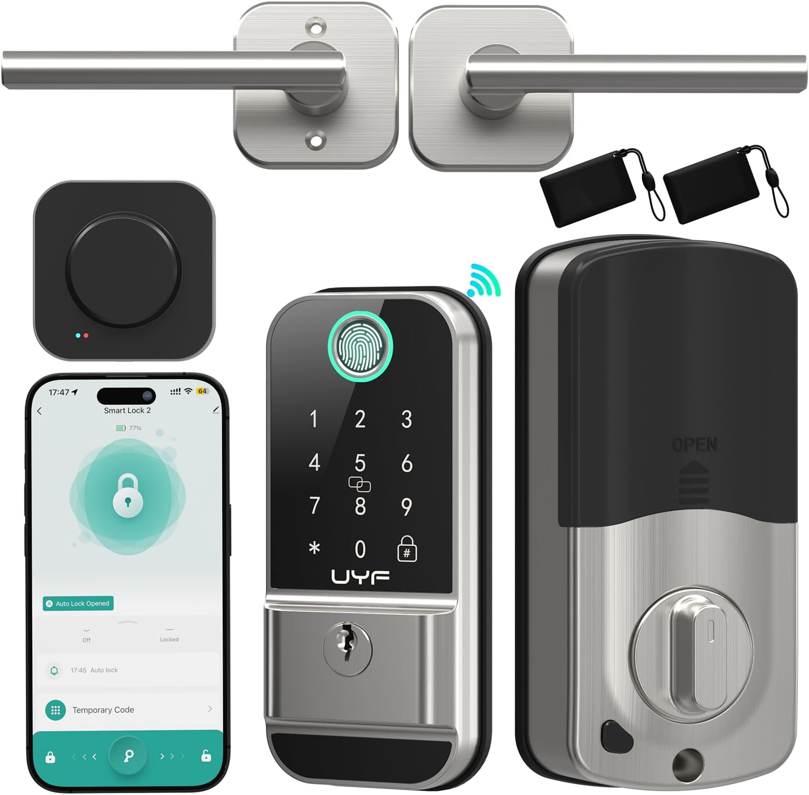 WiFi Smart Deadbolt Lock for Front Door: Keyless Entry Door Lock ...