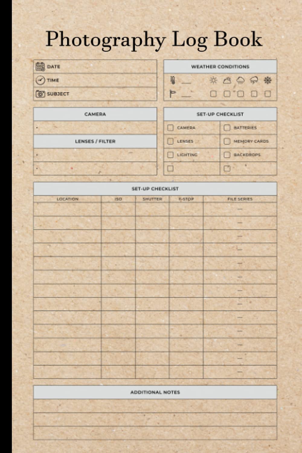 Photography Log Book: Photographer Journal, Photo and Photography Log ...