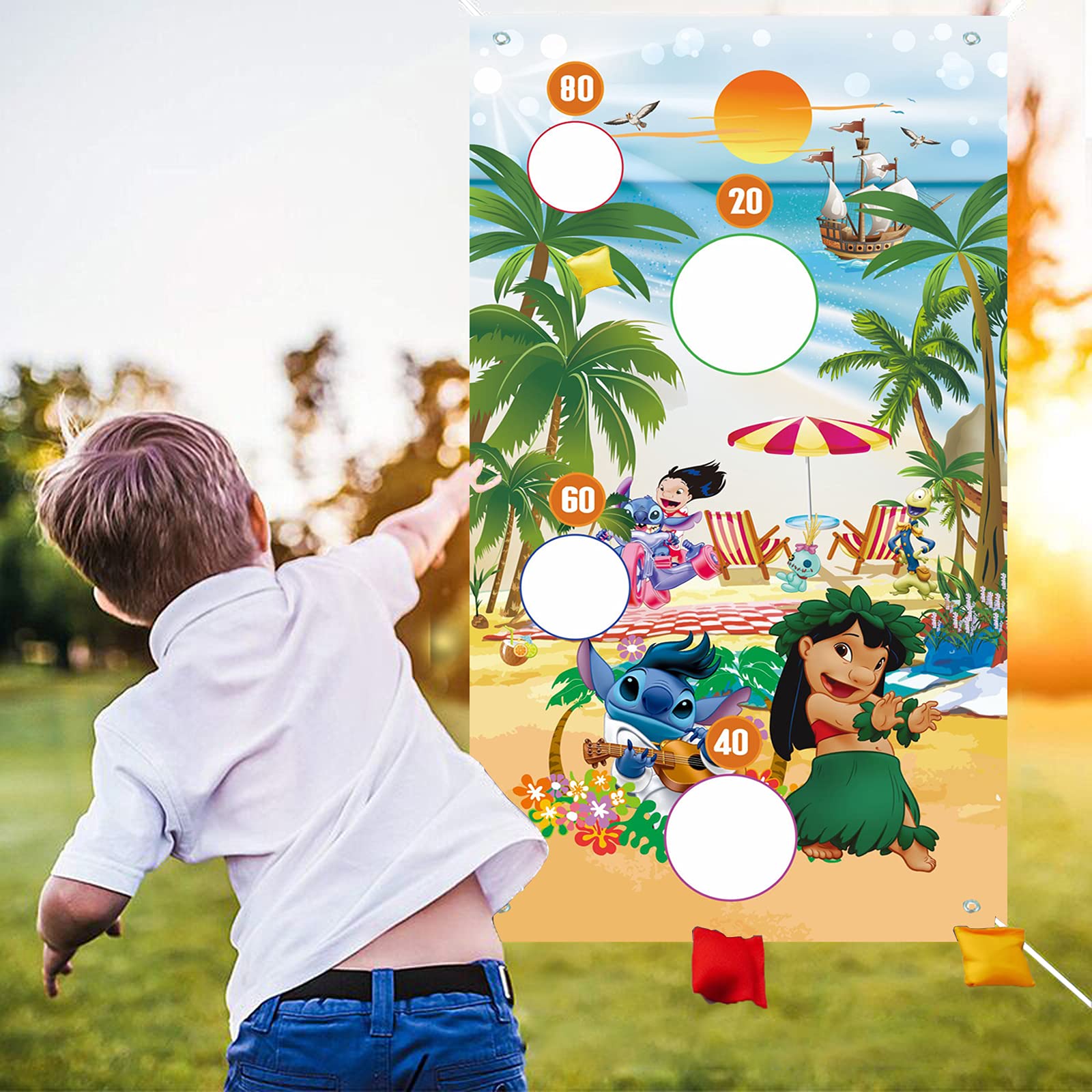 Buy QICIG Lilo and Stitch Toss Game Banner Throwing Game with 4 Bean ...