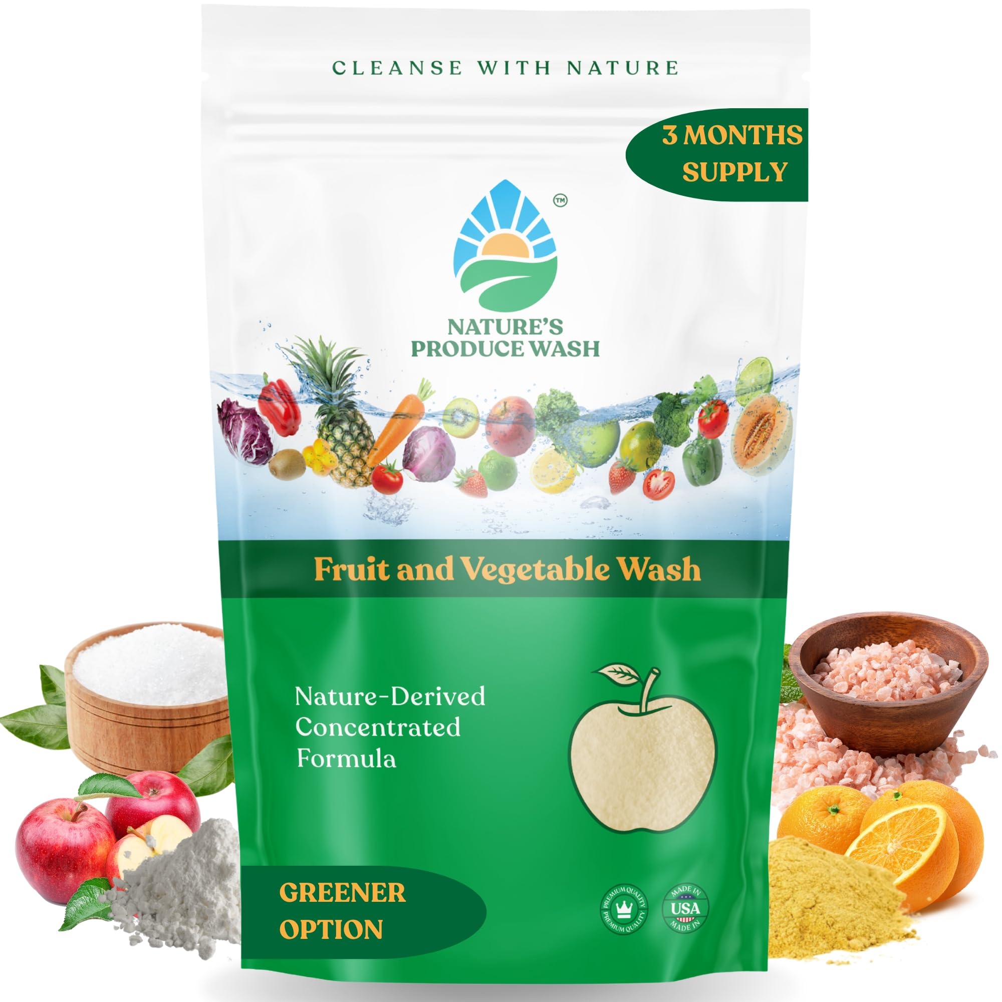 Amazon.com: Natures Produce Wash Powder Concentrated, Fruit and ...