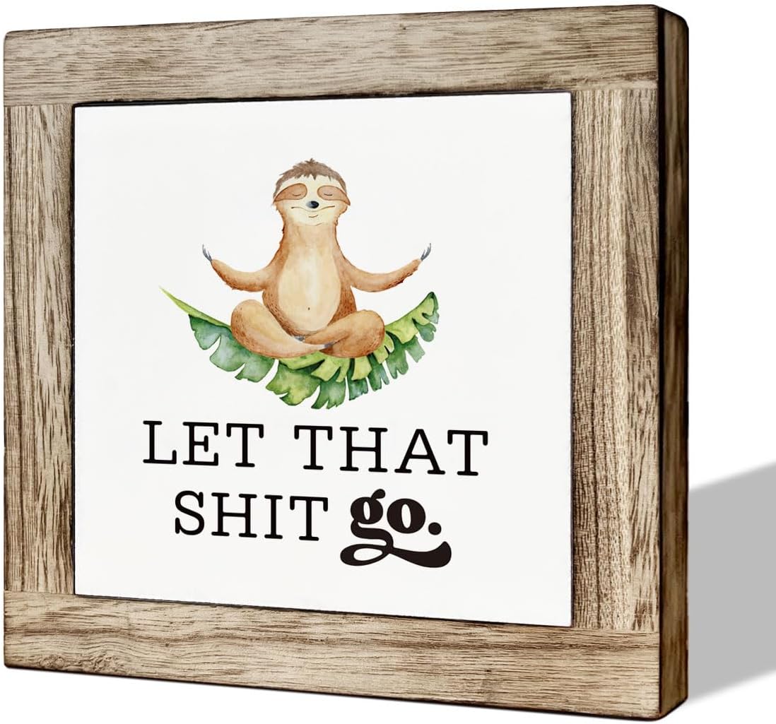 Amazon.com: Bathroom Decor, Funny Toilet Decor, Let That Shit Go Sign ...