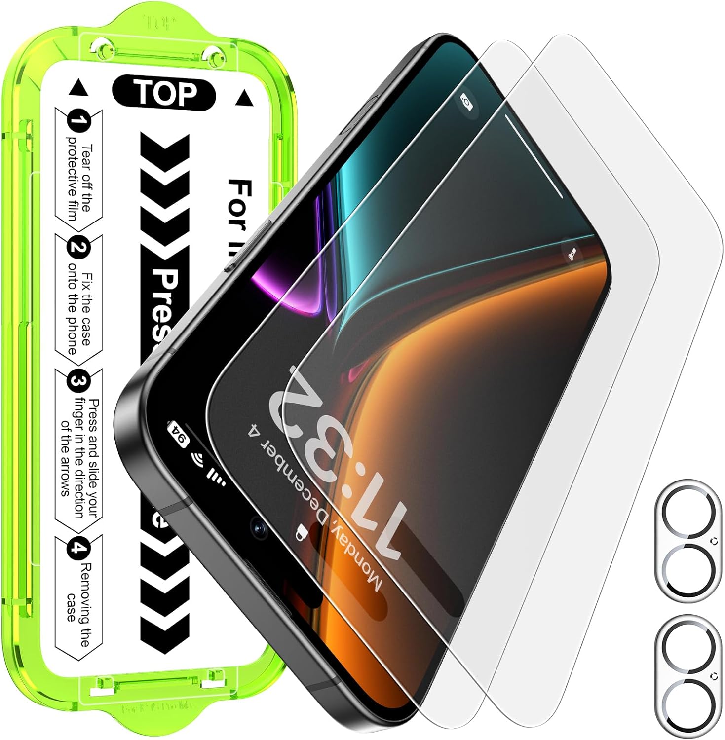 Amazon.com: Esanik 2+2 Pack for iPhone 17 Matte Glass Screen Protector ...