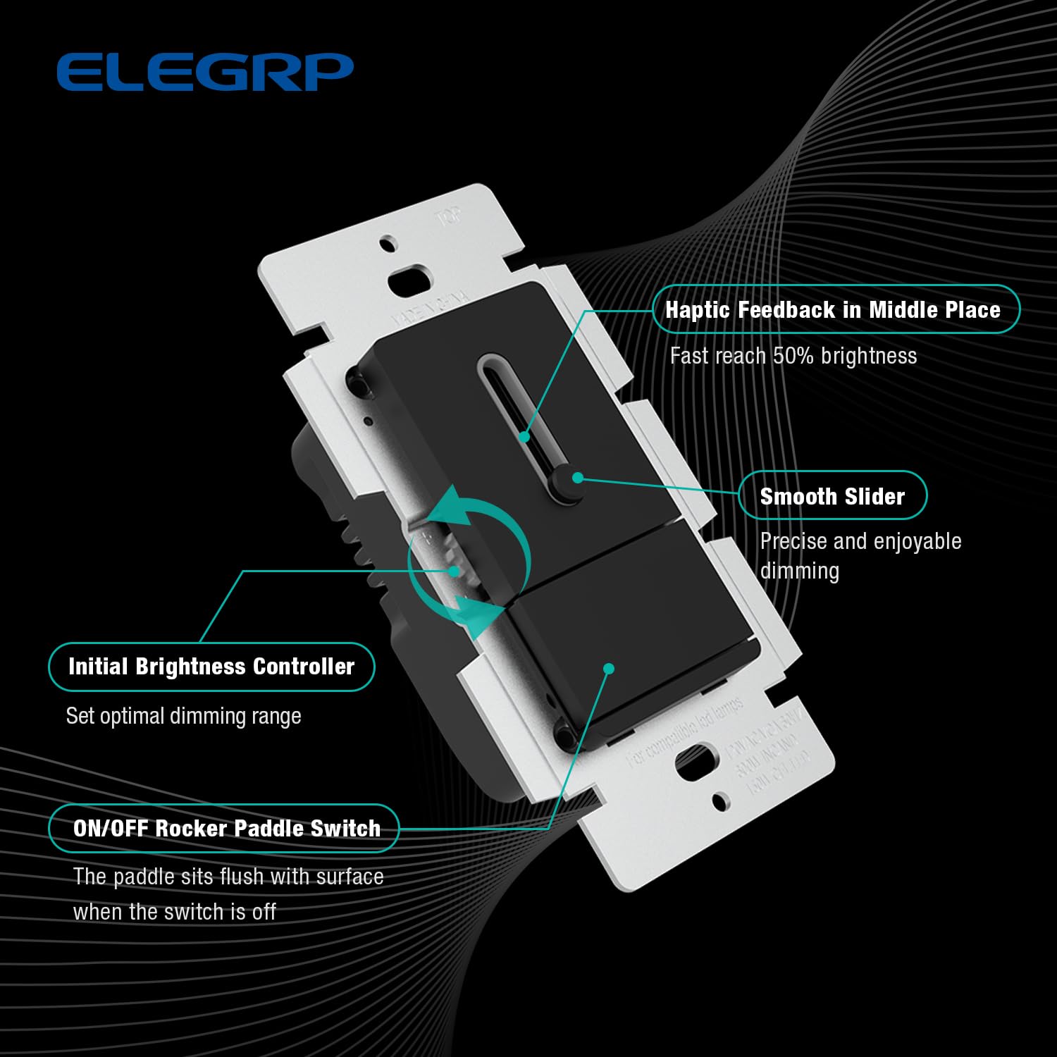Snapklik.com : ELEGRP Slide Dimmer Switch For Dimmable LED, CFL And ...
