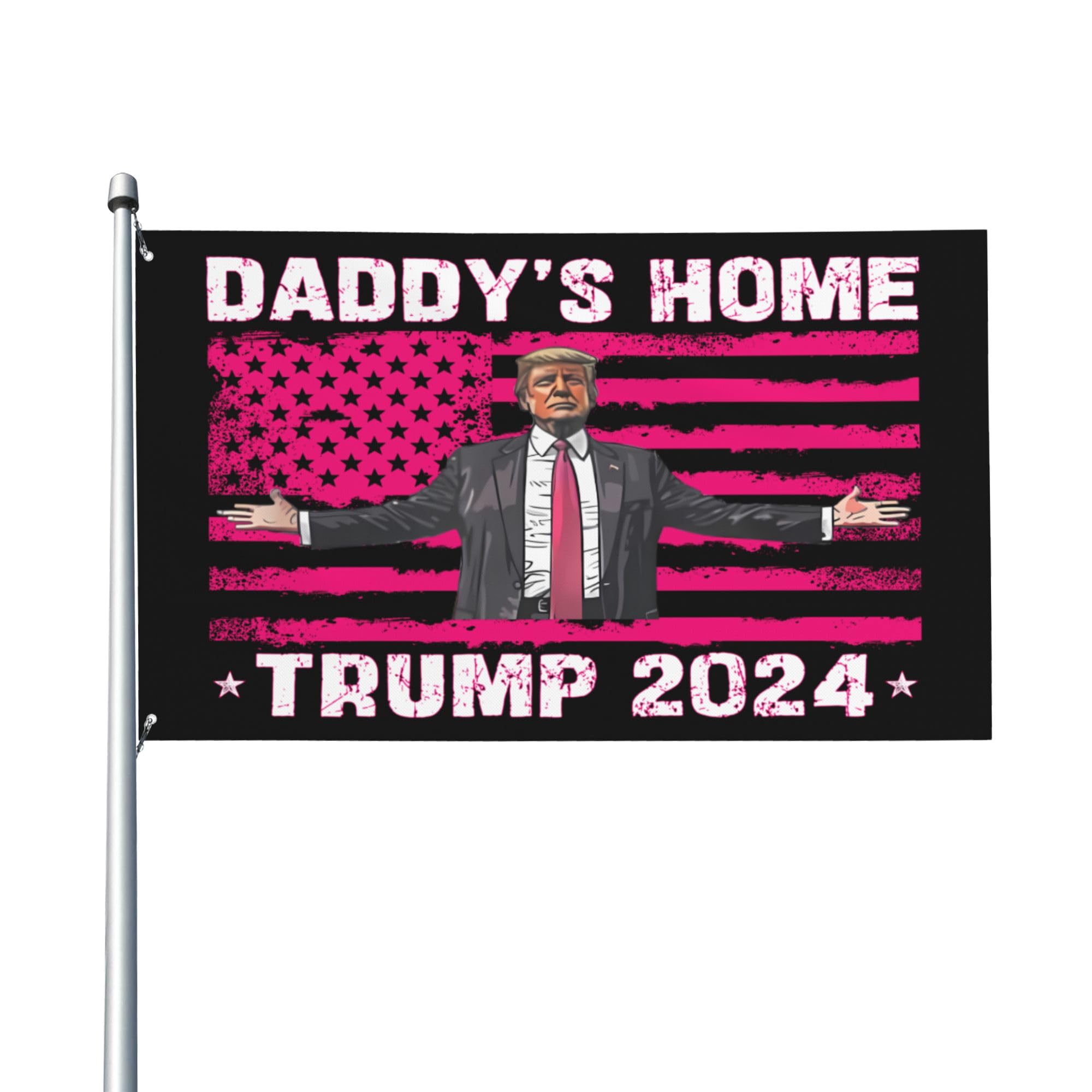 Amazon.com : Trump 2024 Daddys Home Flag 3x5 Funny Girls For Trump Pink ...