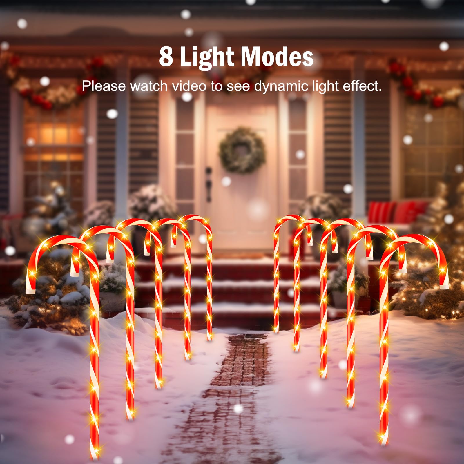 Snapklik.com : 35" Candy Cane Lights Outdoor Pathway, 10 Packs Jumbo ...