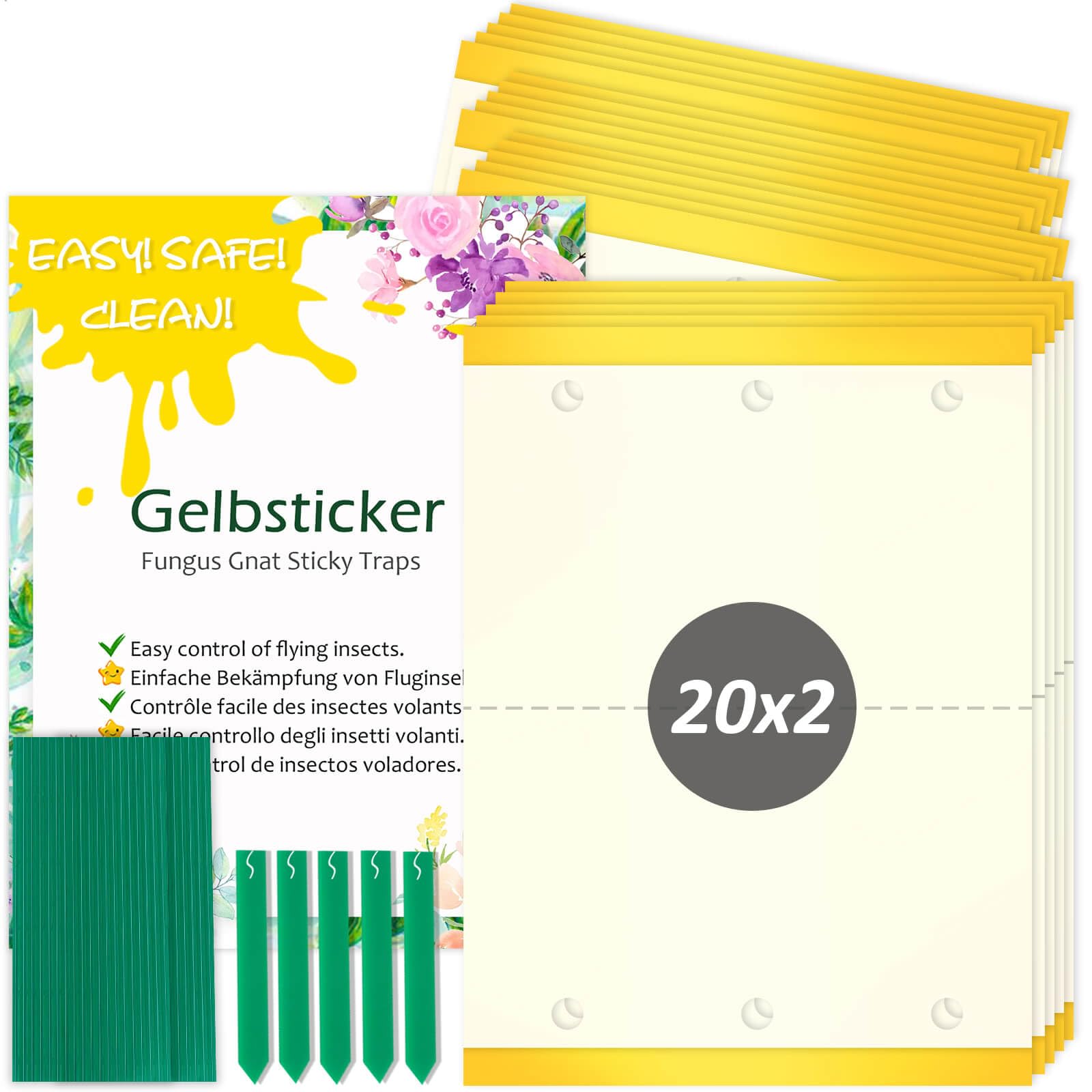 Blooven Fruit Fly Traps, Double-sided Fungus Gnat Sticky Catcher For ...