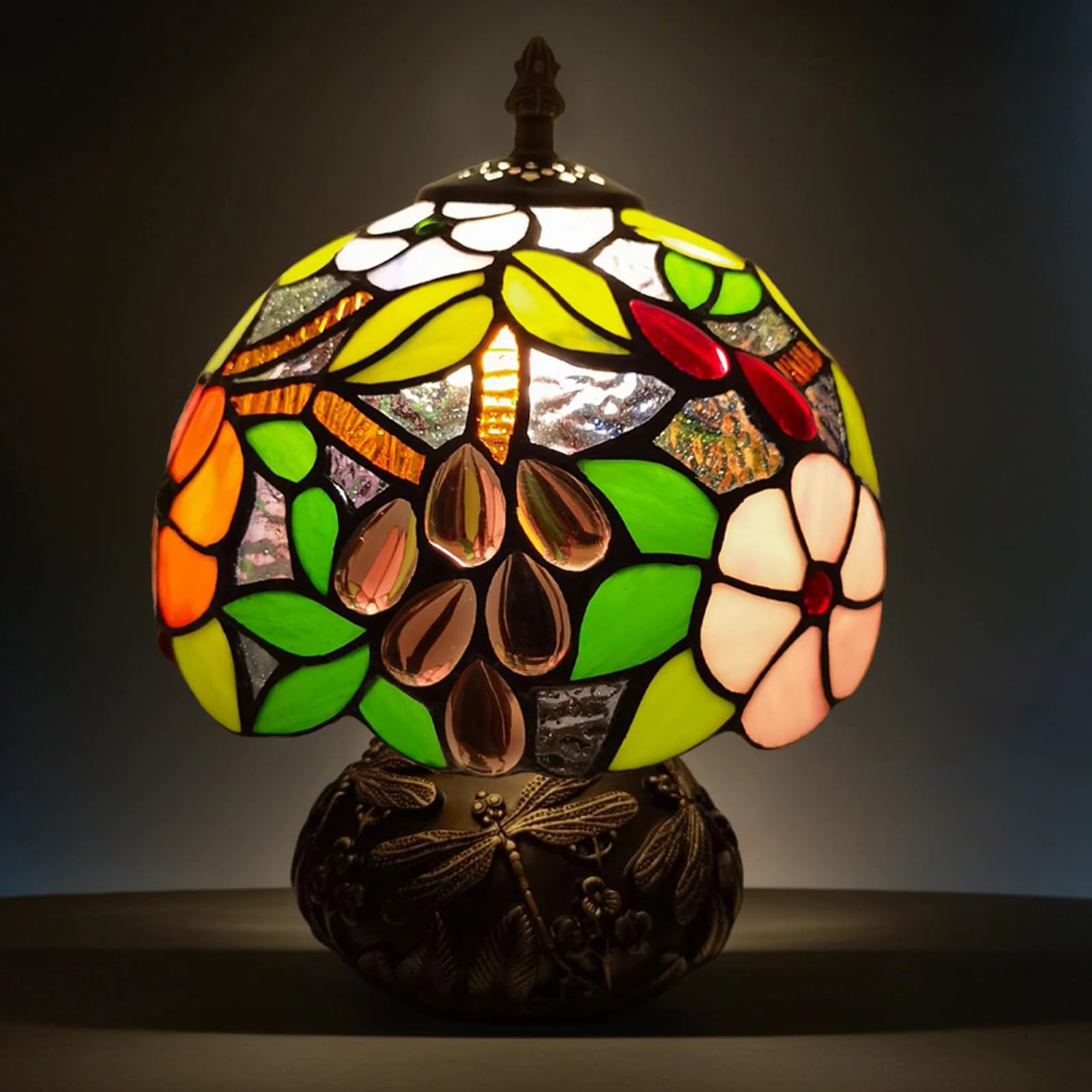 Ppbmocw Small Tiffany Table Lamp Stained Glass Mushroom Lamp,8X11inch ...