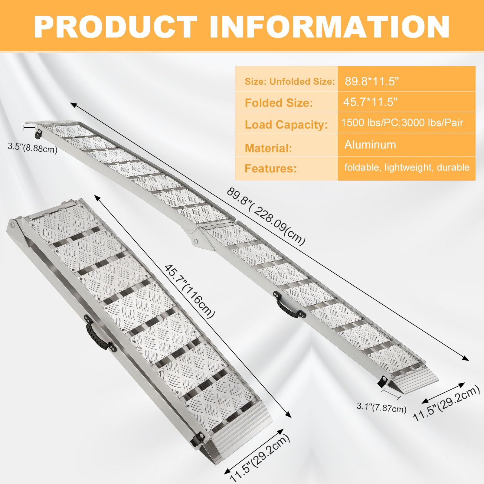 Snapklik.com : Gardhom Motorcycle Ramps For Pickup Trucks 1500lbs Heavy ...