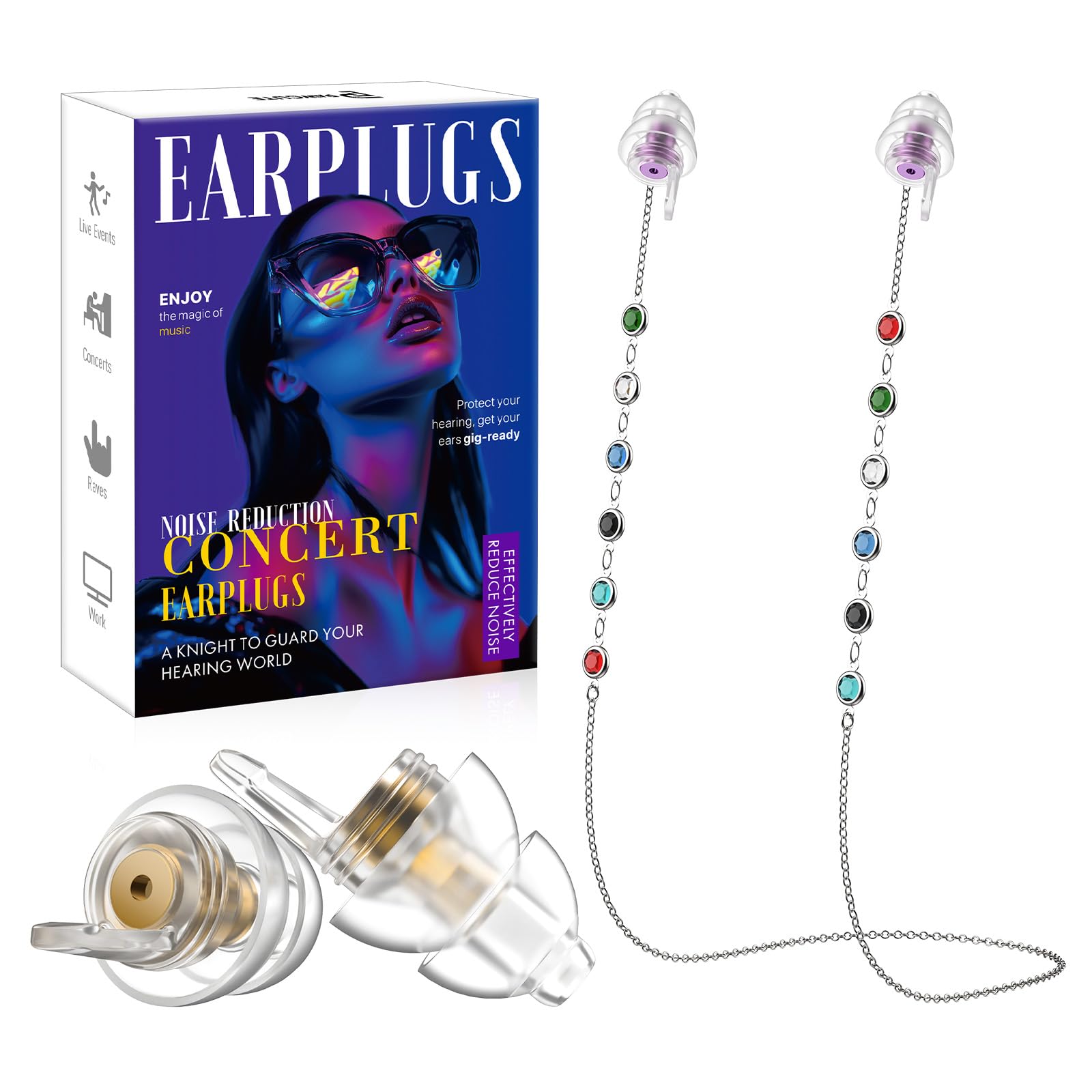 Amazon.com: Concert Ear Plugs,High Fidelity Noise Reduction Earplugs ...